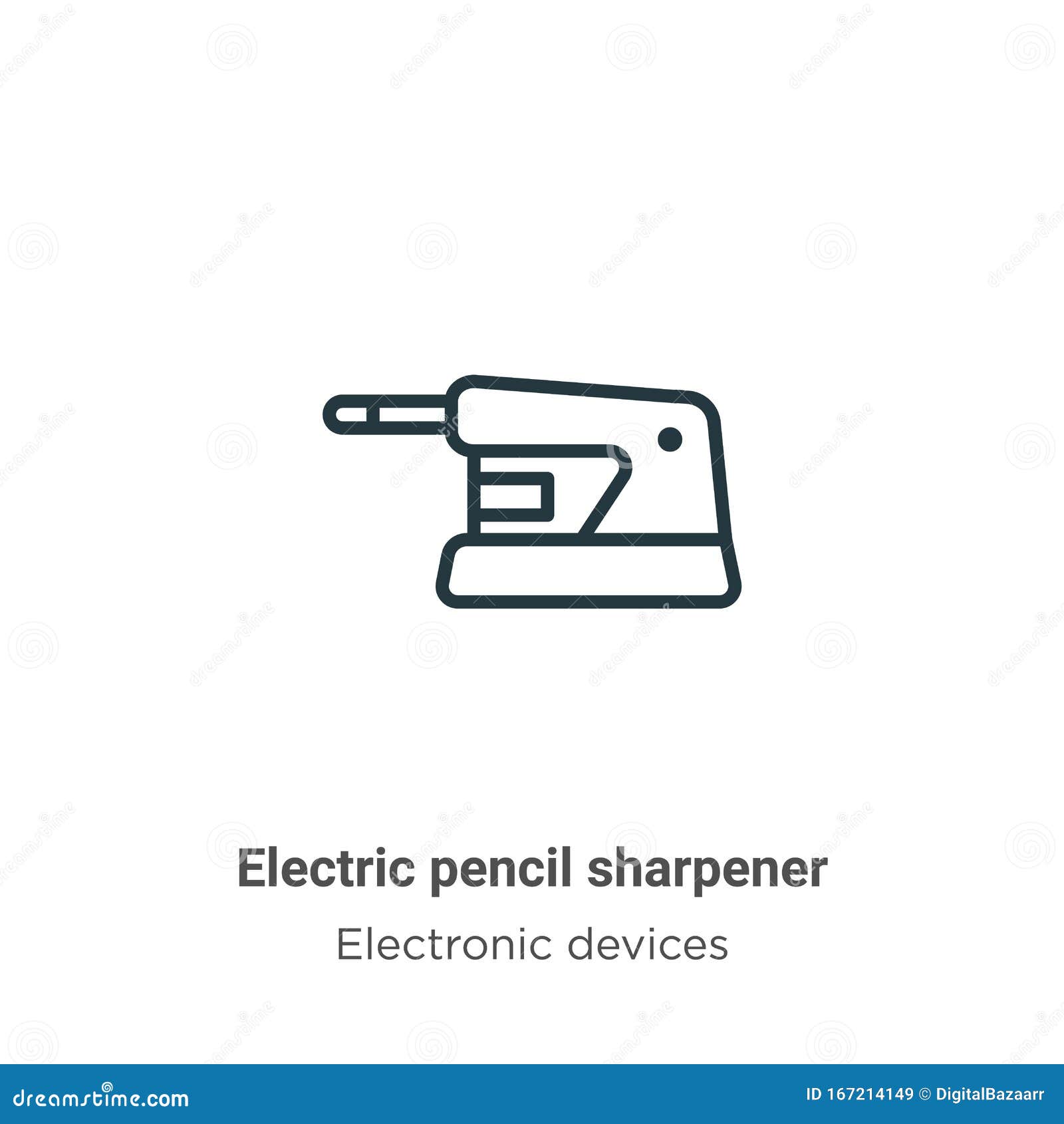 Electric Pencil Sharpener Outline Vector Icon. Thin Line Black Electric ...