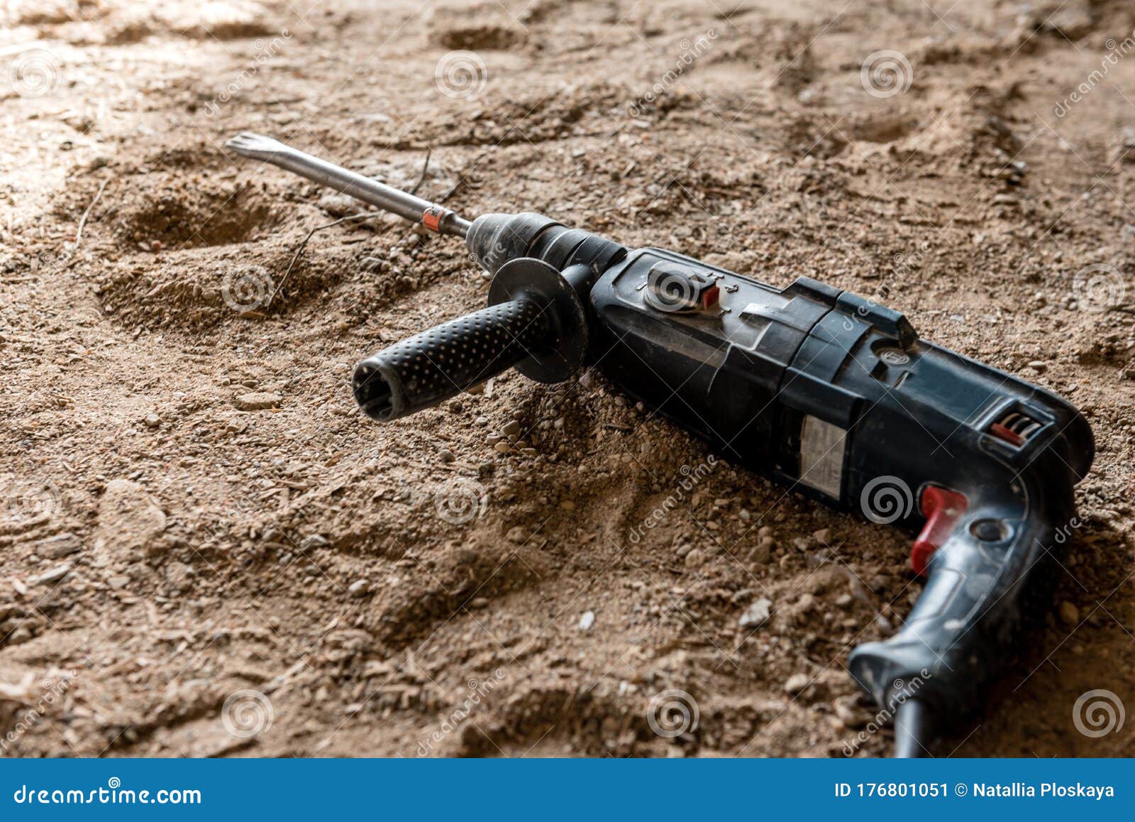 Electric Perforator on Construction Site Stock Image - Image of builder ...