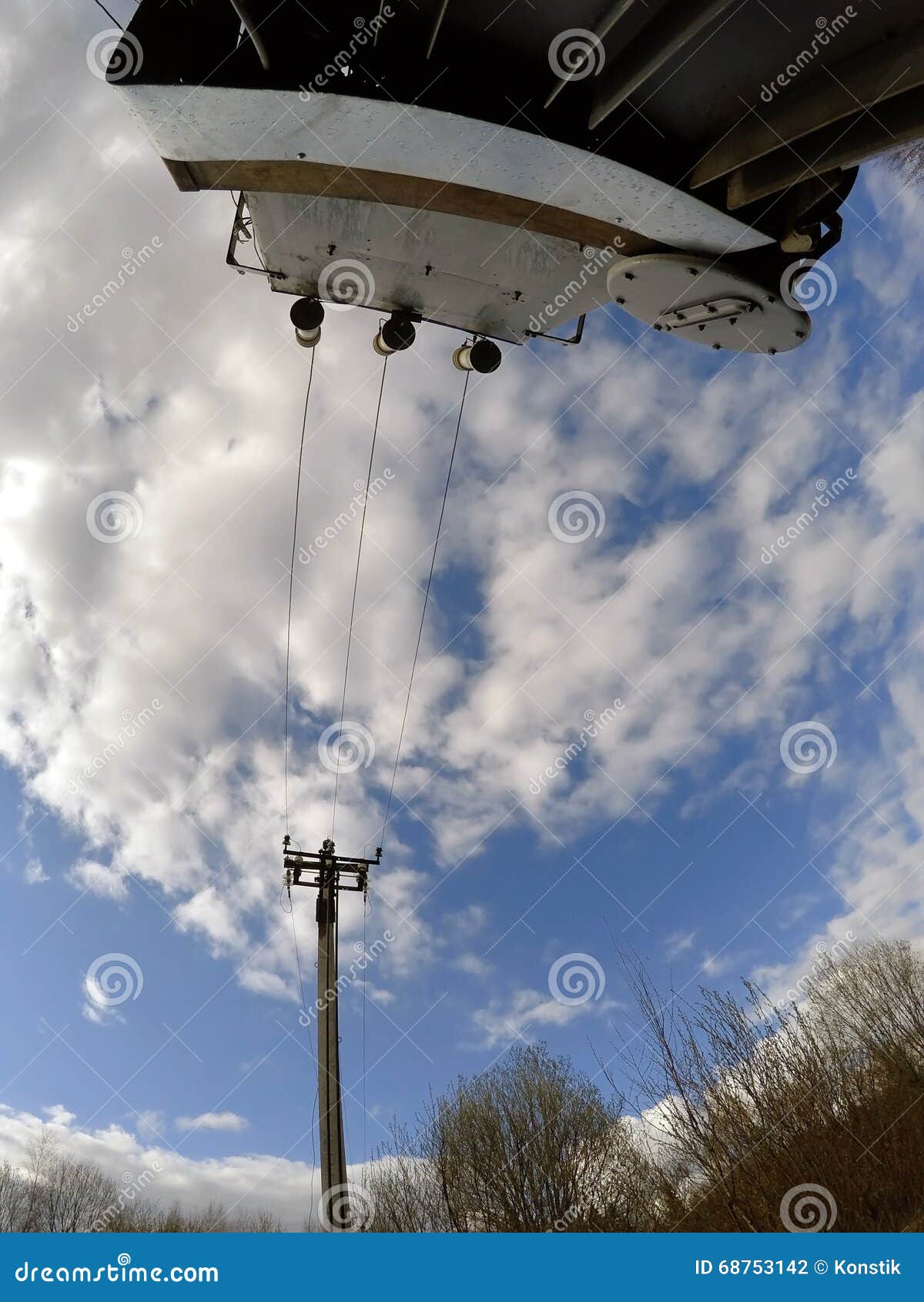 Electric Pillar and Wires To the Transformer Box Stock Photo - Image of ...