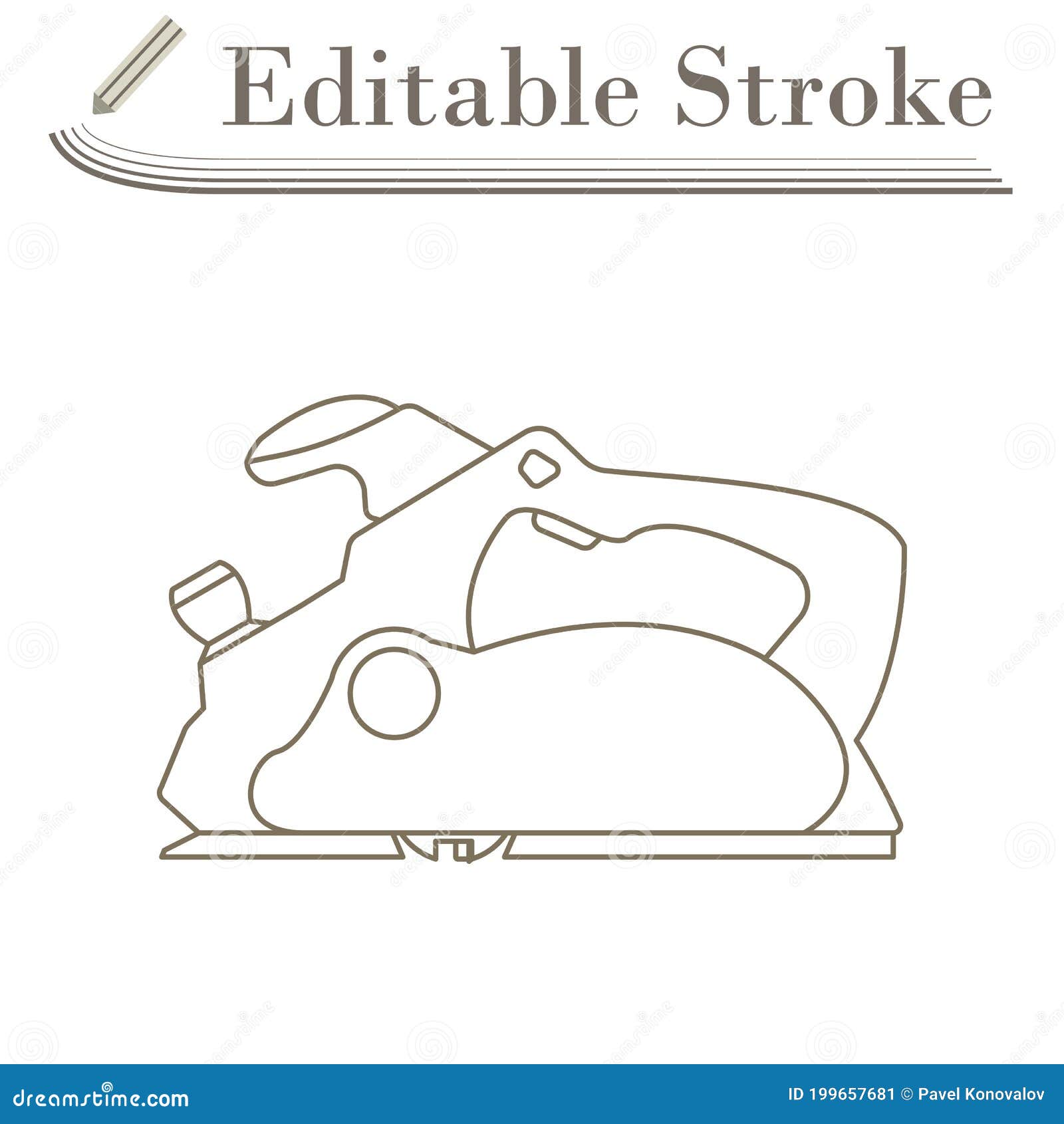 Electric Planer Icon stock vector. Illustration of plane - 199657681