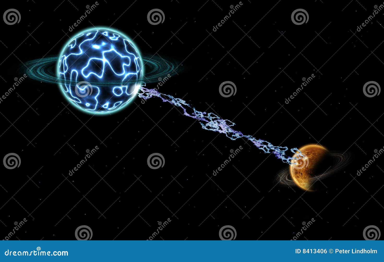 Electric planet lightning stock illustration. Illustration of ring ...