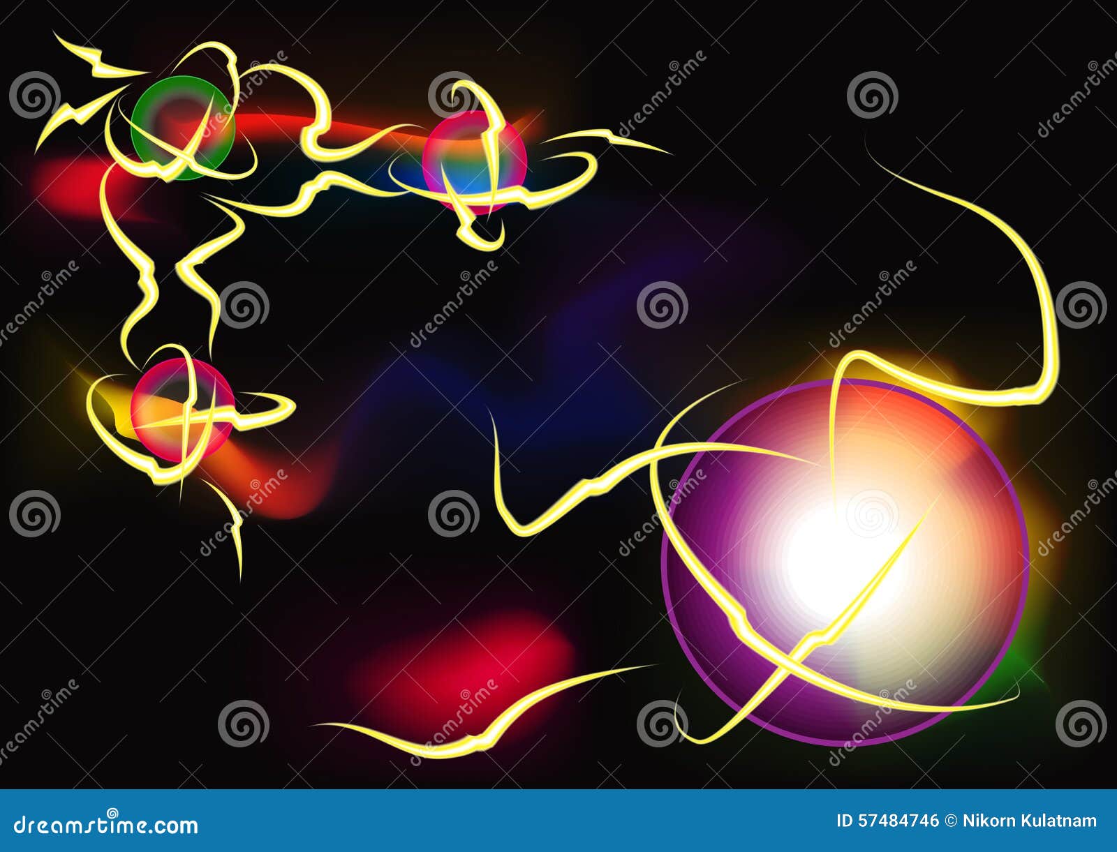 Electric Or Plasma Ball Pattern On Pastel Color Background Cartoon ...