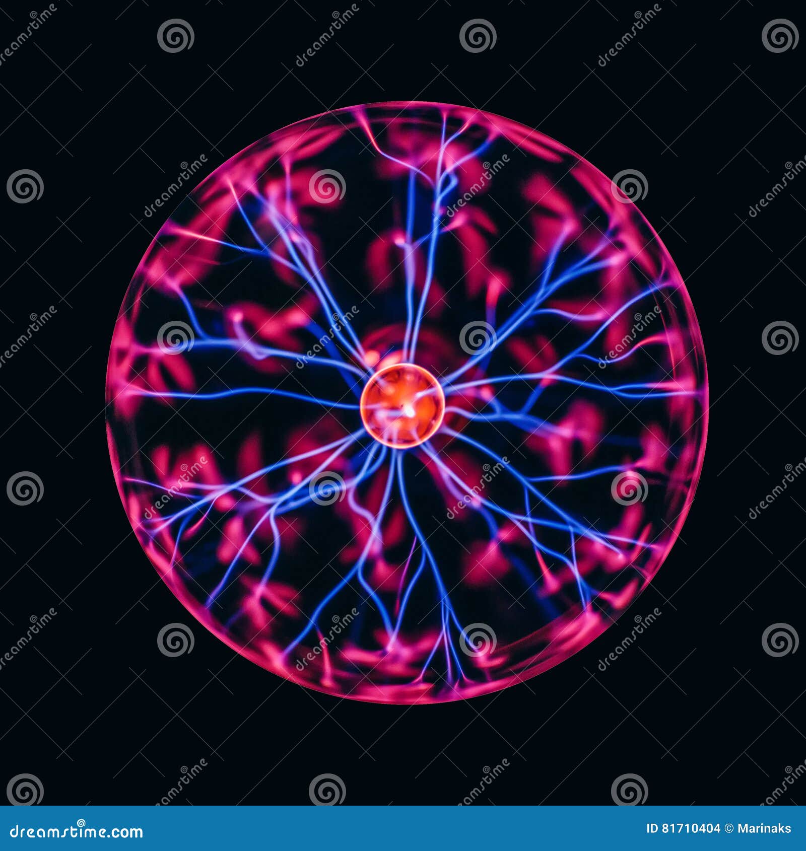 Electric Plasma Ball on Black Background Stock Photo - Image of square ...