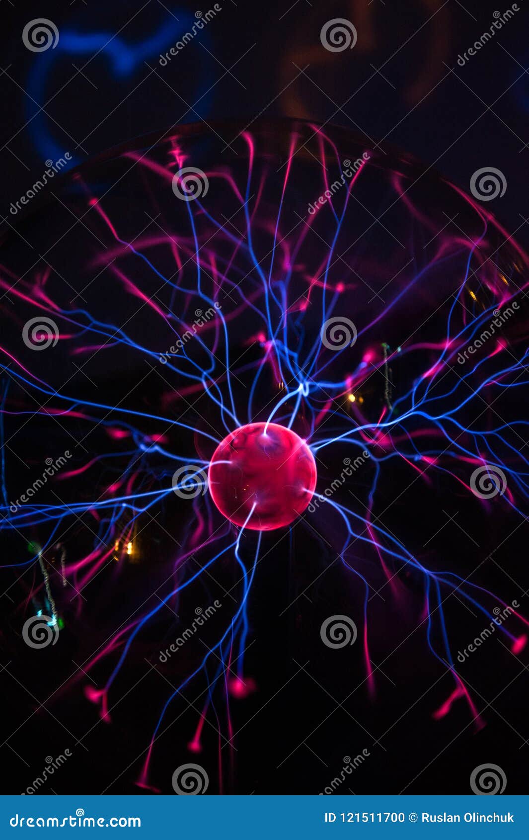 Electric Plasma in Glass Sphere Stock Photo - Image of blue, ball ...