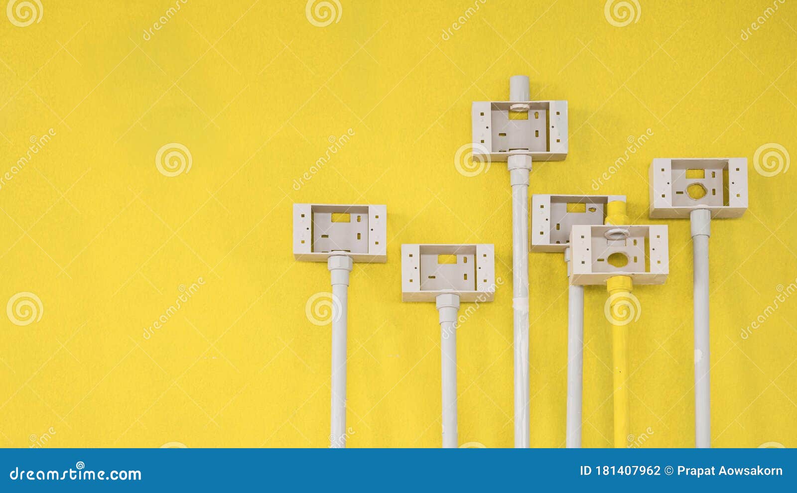 Electric Plastic Socket Boxes with Pvc Pipe Lines for Installing ...