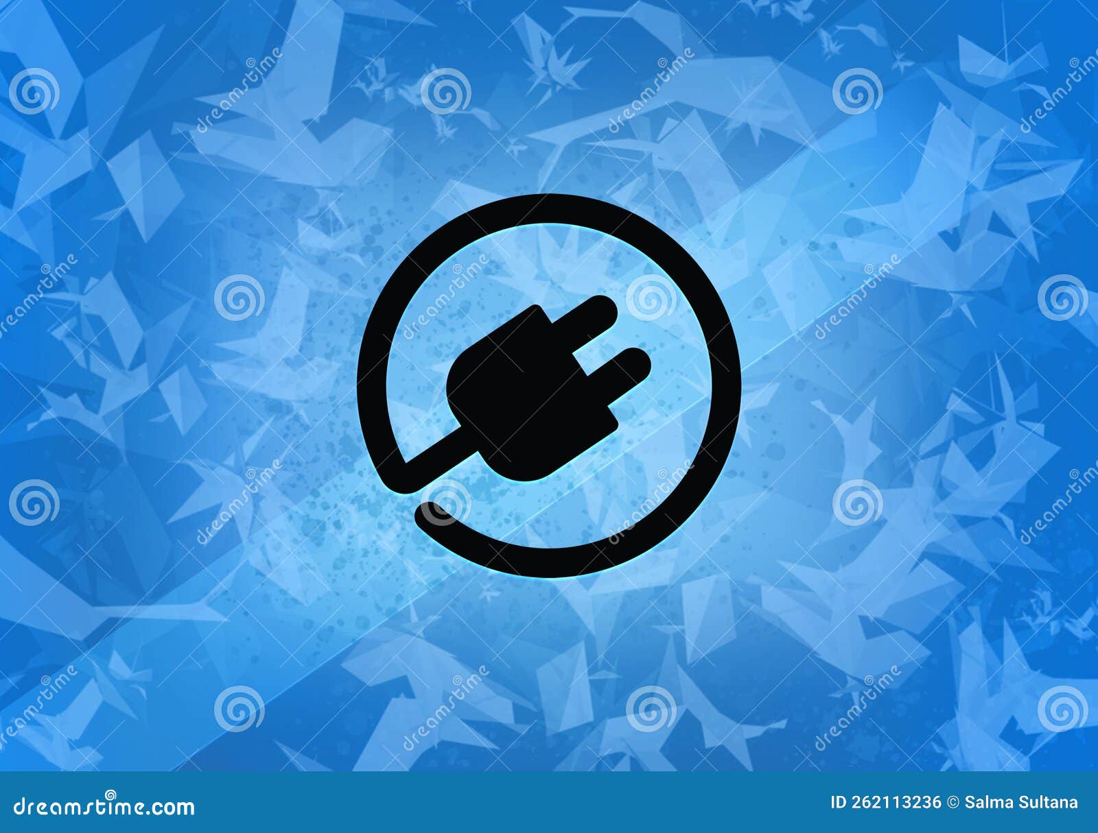 Electric Plug Aesthetic Abstract Icon on Blue Background Stock Photo ...