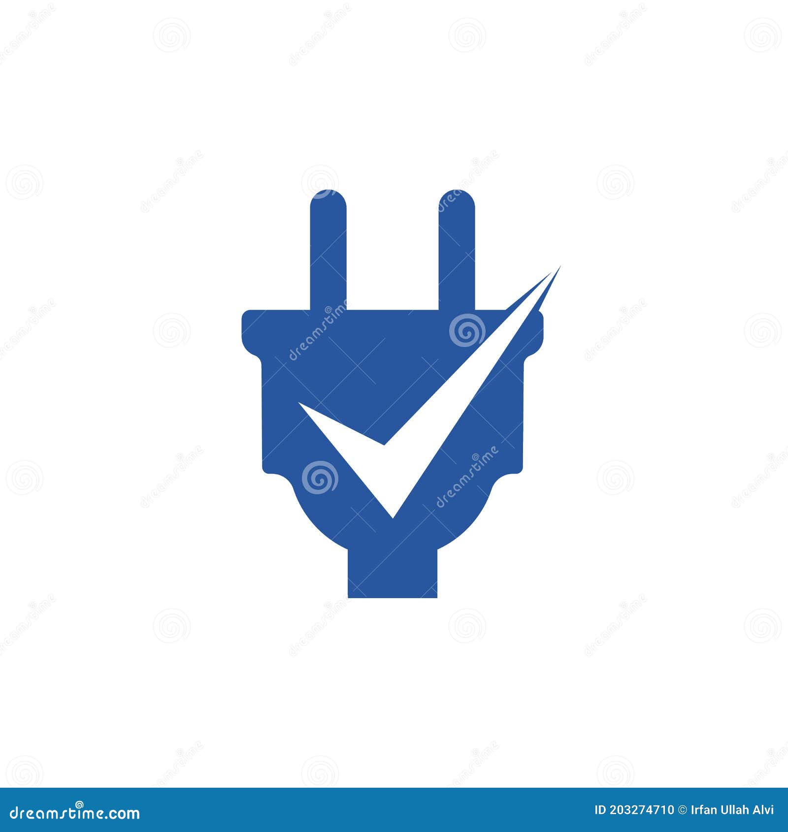 Electric Plug and Check Mark Vector Logo Design. Stock Vector ...
