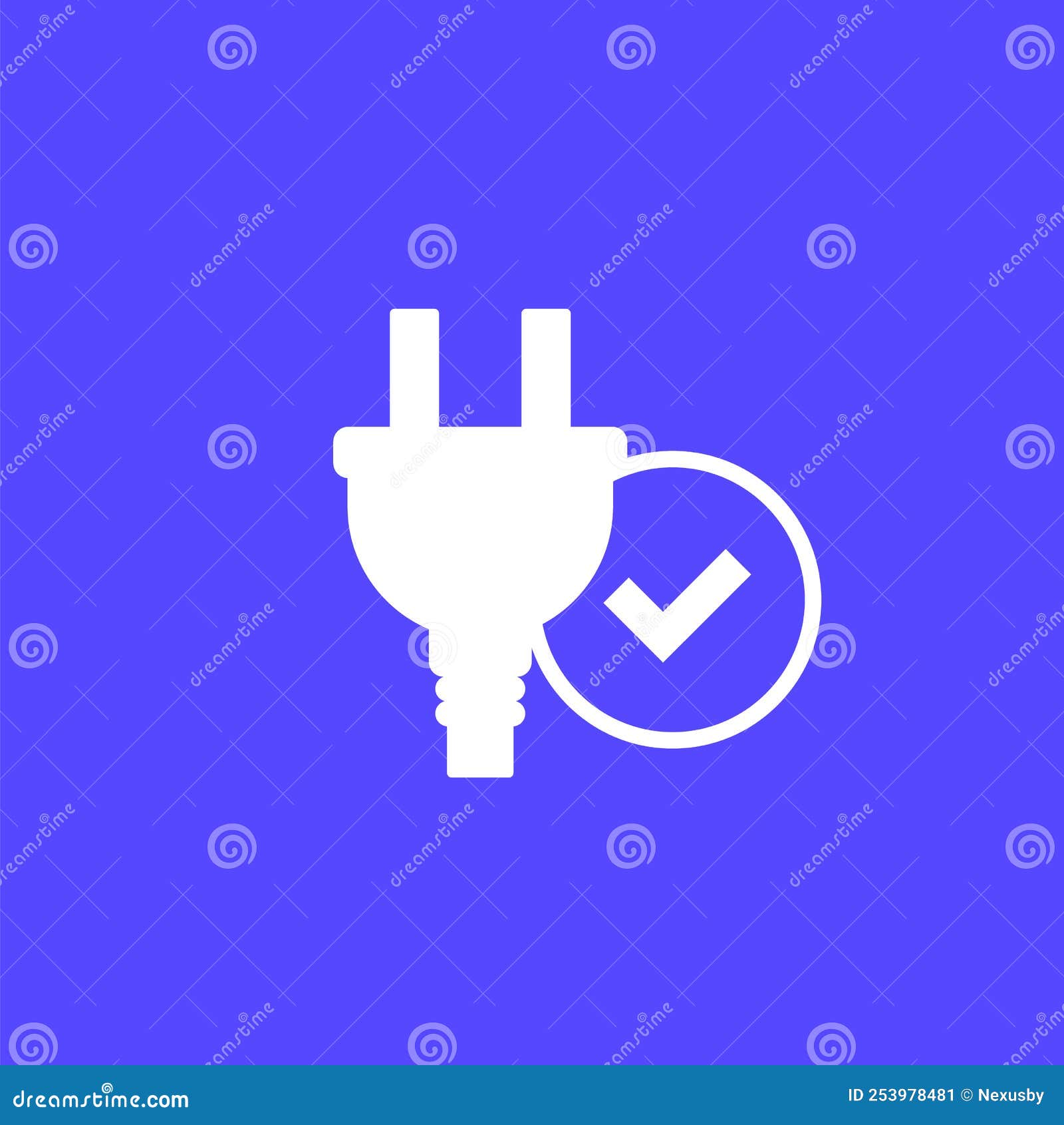 Electric Plug and Check Mark, Vector Sign Stock Vector - Illustration ...