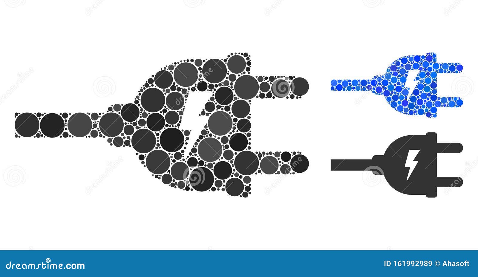 Electric Plug Composition Icon of Round Dots Stock Vector ...