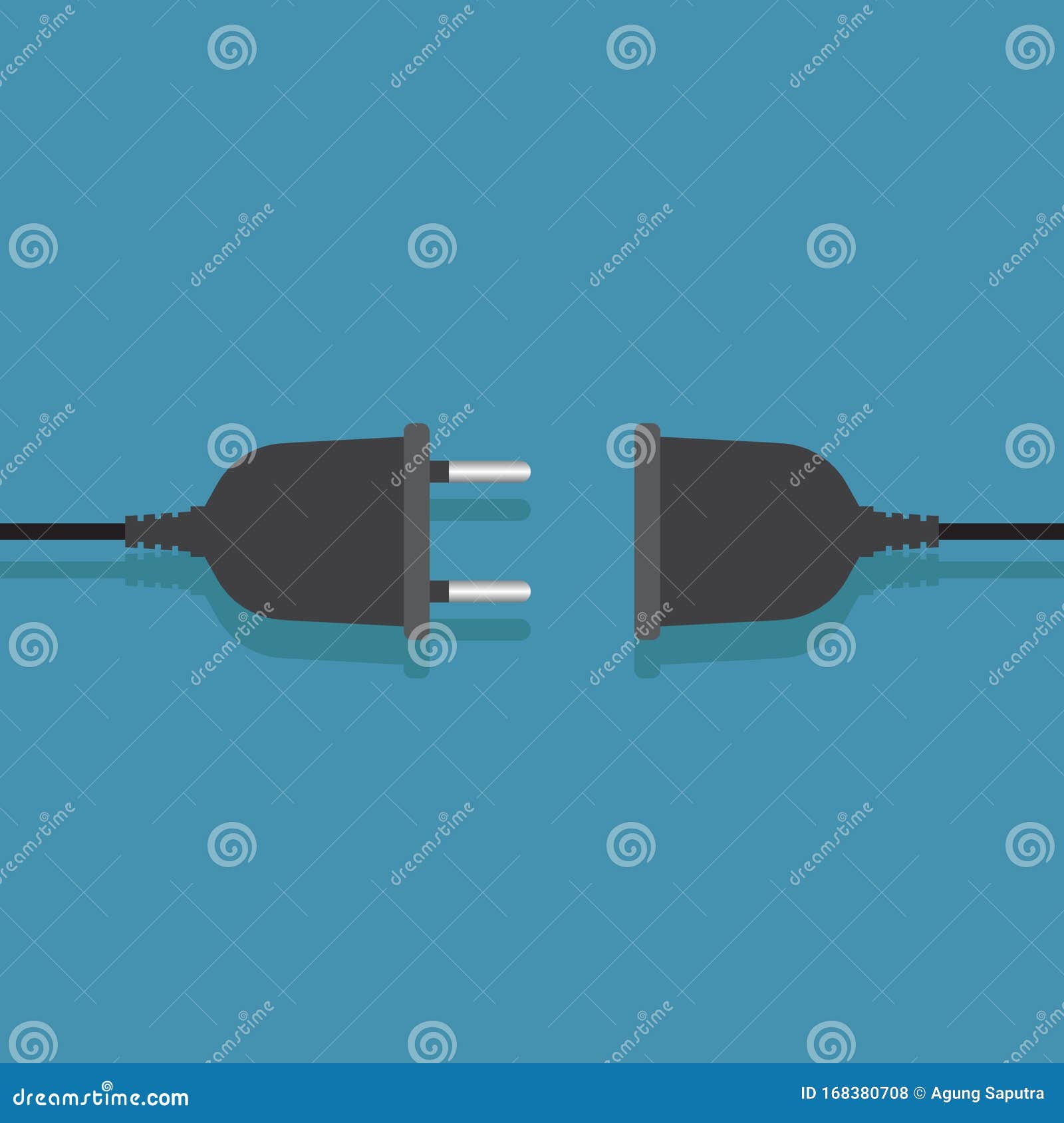 Electric Plug Connection Flat Design Vector Illustration Stock Vector ...