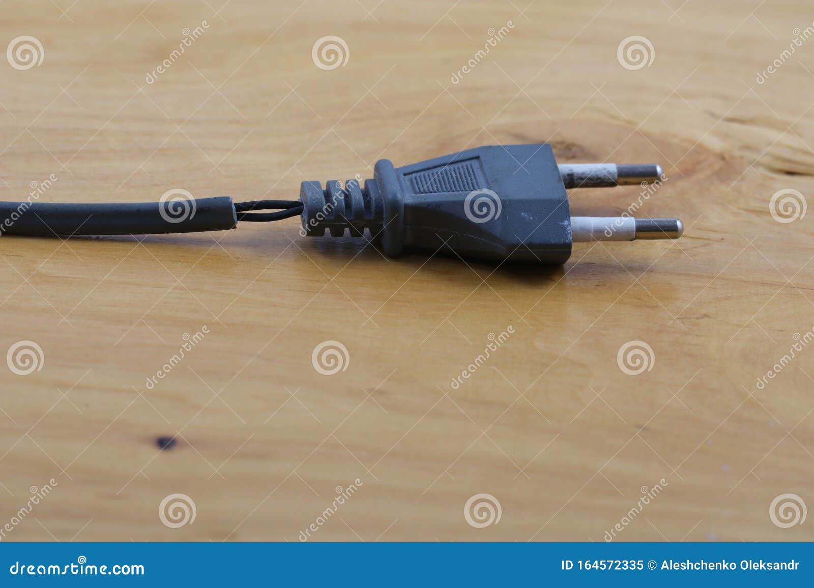 Electric Plug with a Damaged Cord. Stock Image - Image of wire, unplug ...