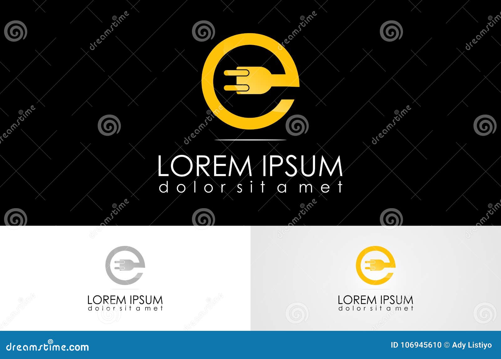 Plug letter E logo stock vector. Illustration of metalic - 106945610