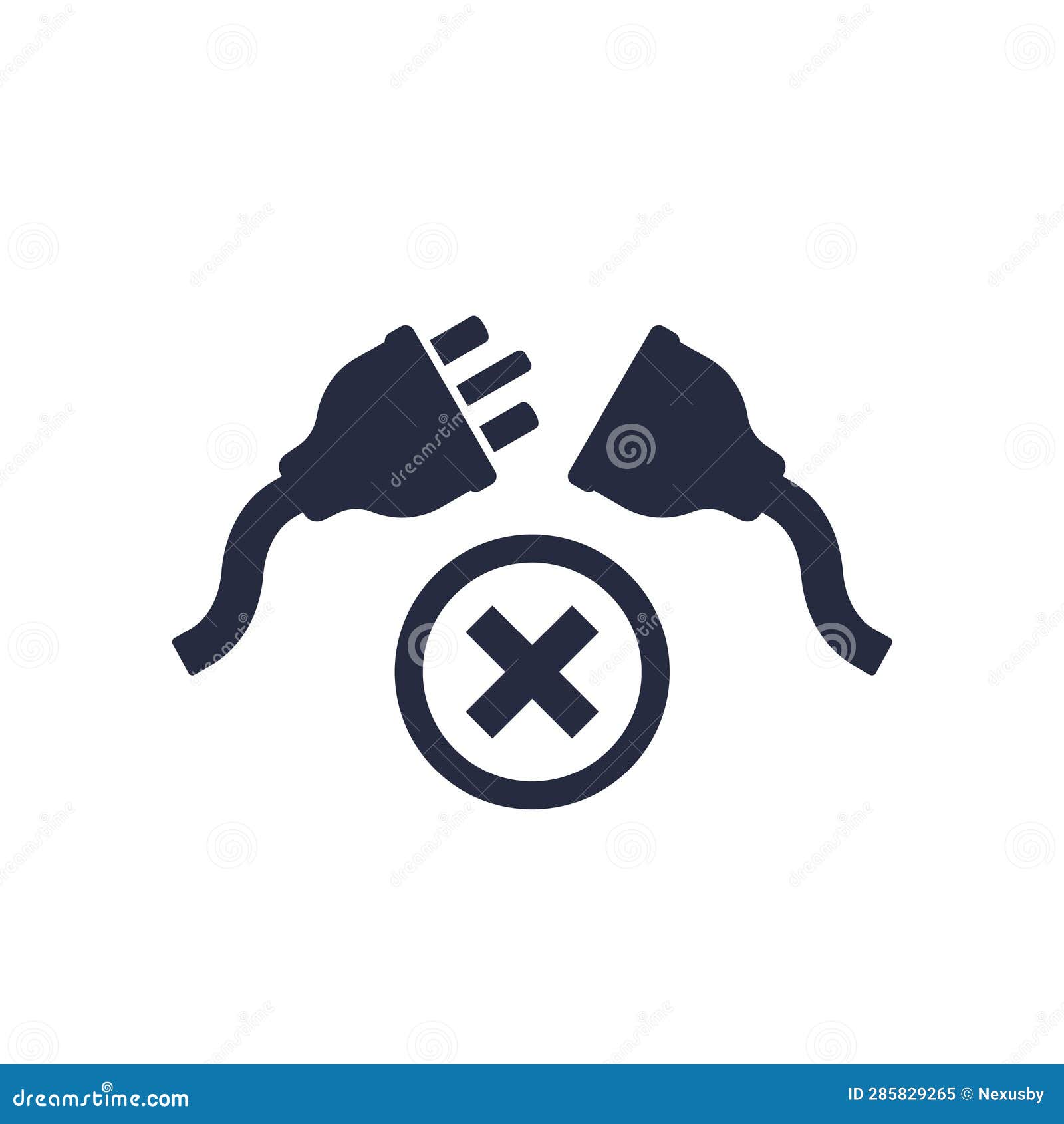 Electric Plug Disconnected from Socket Icon Stock Illustration ...