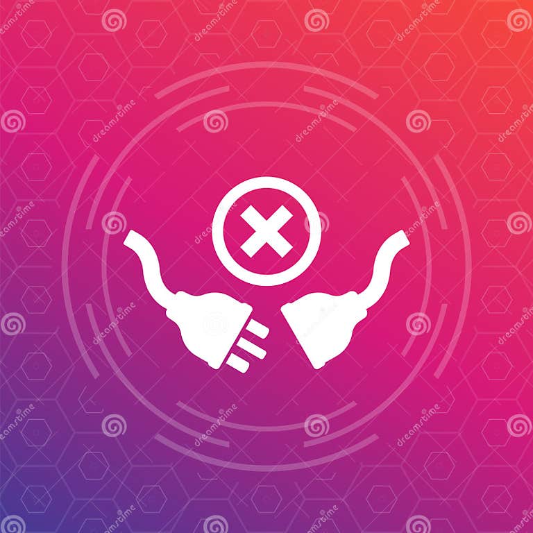 Electric Plug Disconnected from Socket Vector Icon Stock Illustration ...