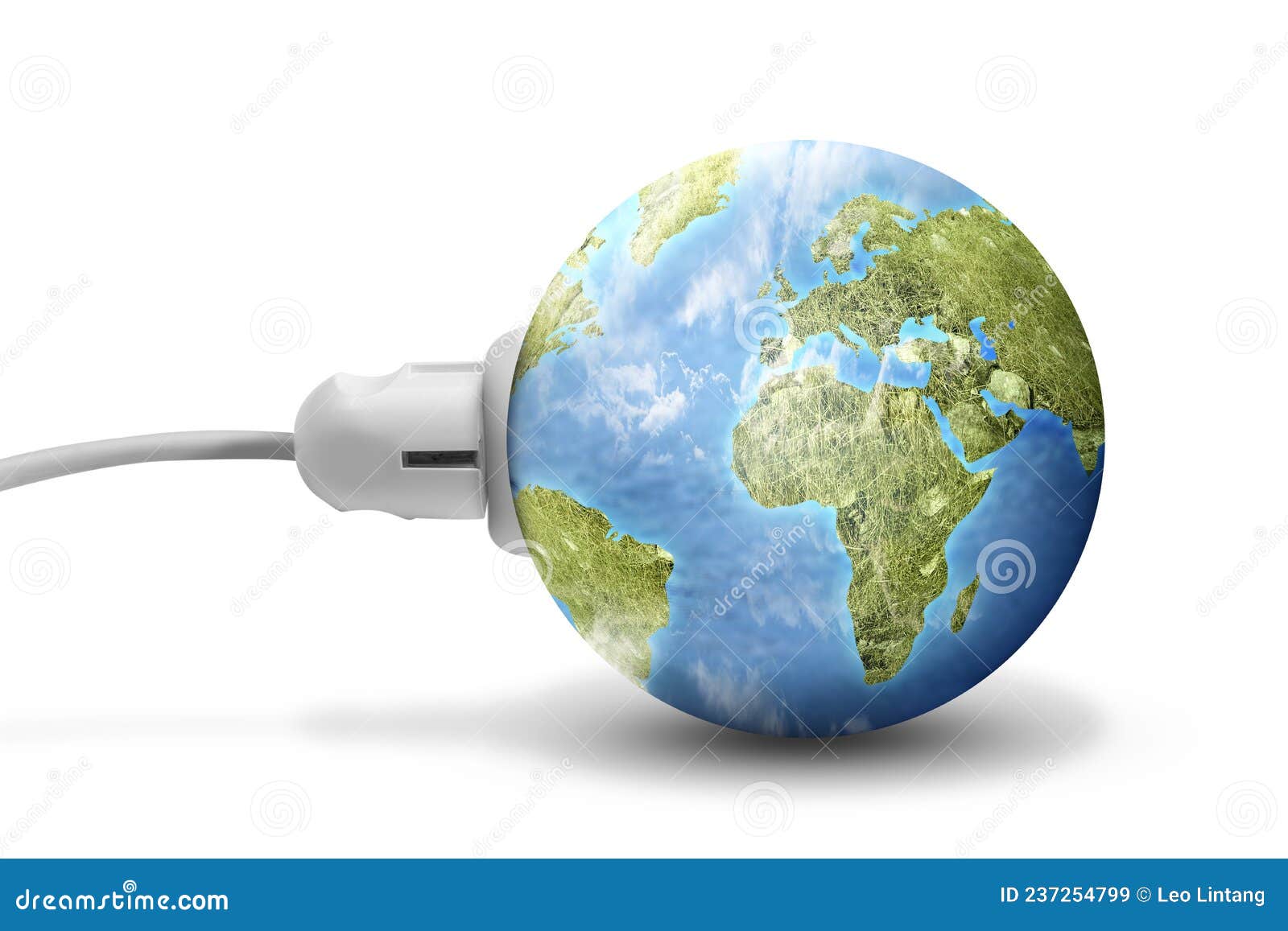 Electric Plug into an Earth Power Socket Stock Image - Image of ...