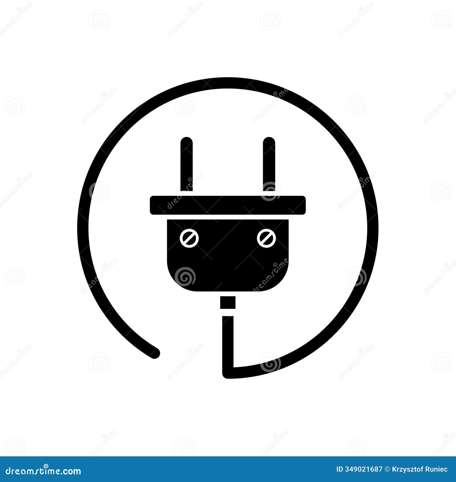 Electric plug icon stock vector. Illustration of icons - 349021687