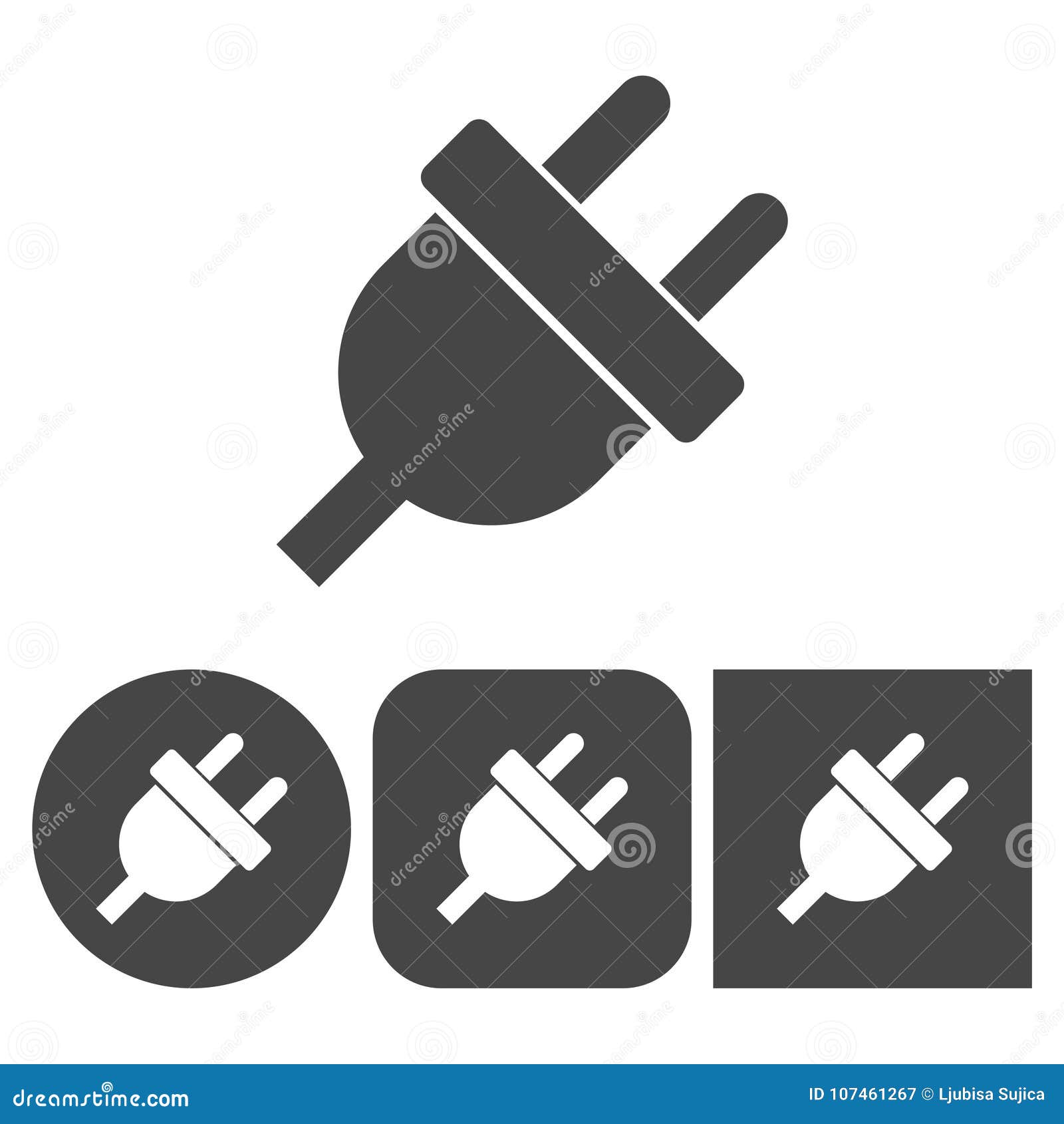 Electric Plug Icon - Icons Set Stock Illustration - Illustration of ...
