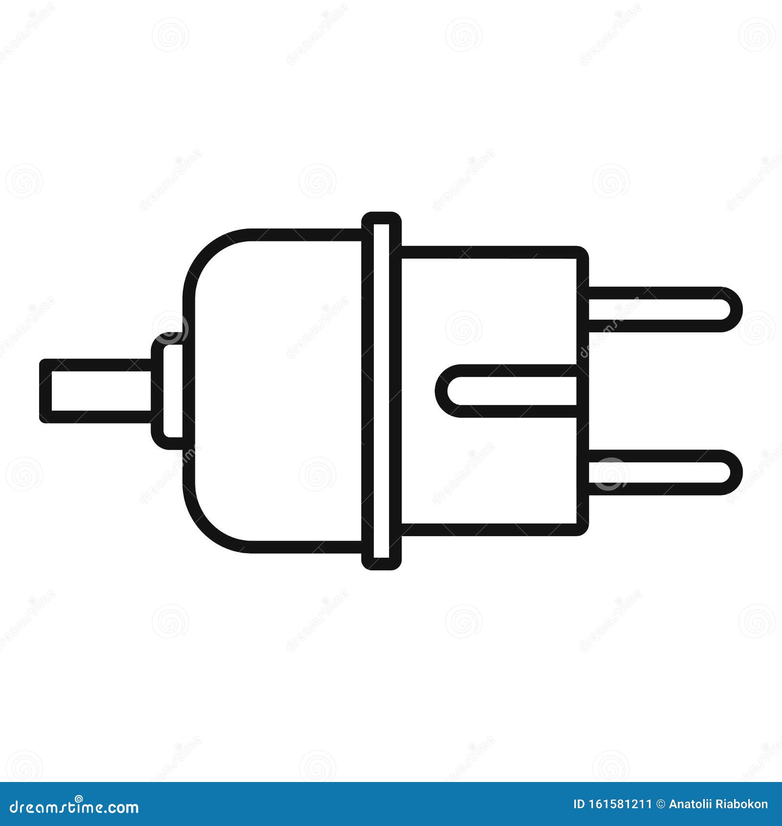 Electric Plug Icon, Outline Style Stock Vector - Illustration of mount ...