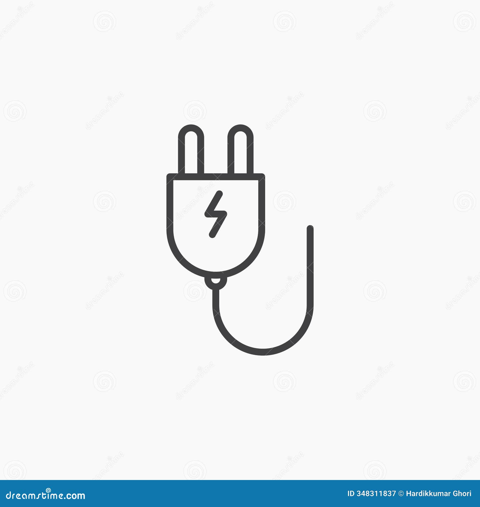 Electric plug icon vector stock vector. Illustration of outline - 348311837