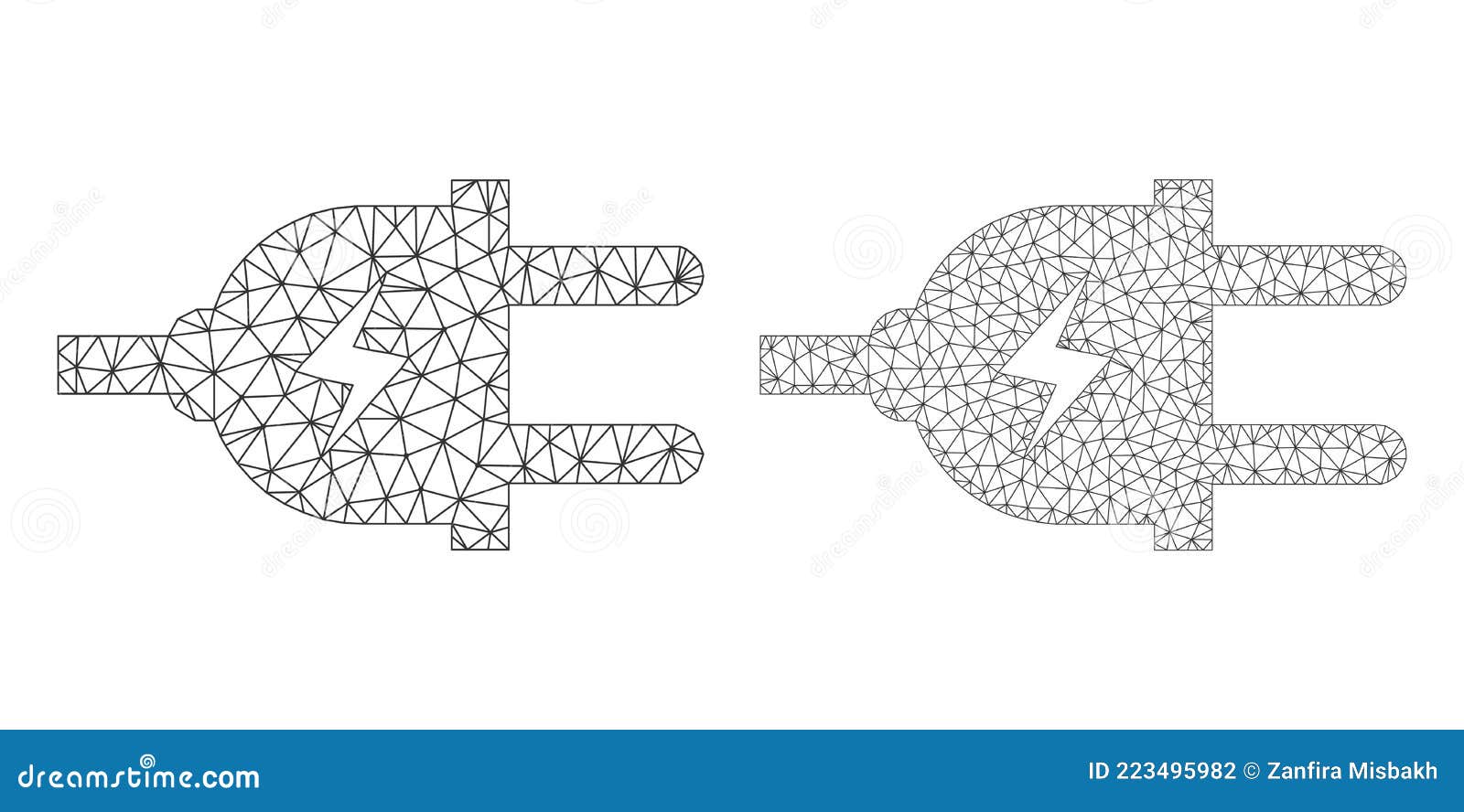 Electric Plug Icons - Vector Triangle Mesh Stock Vector - Illustration ...