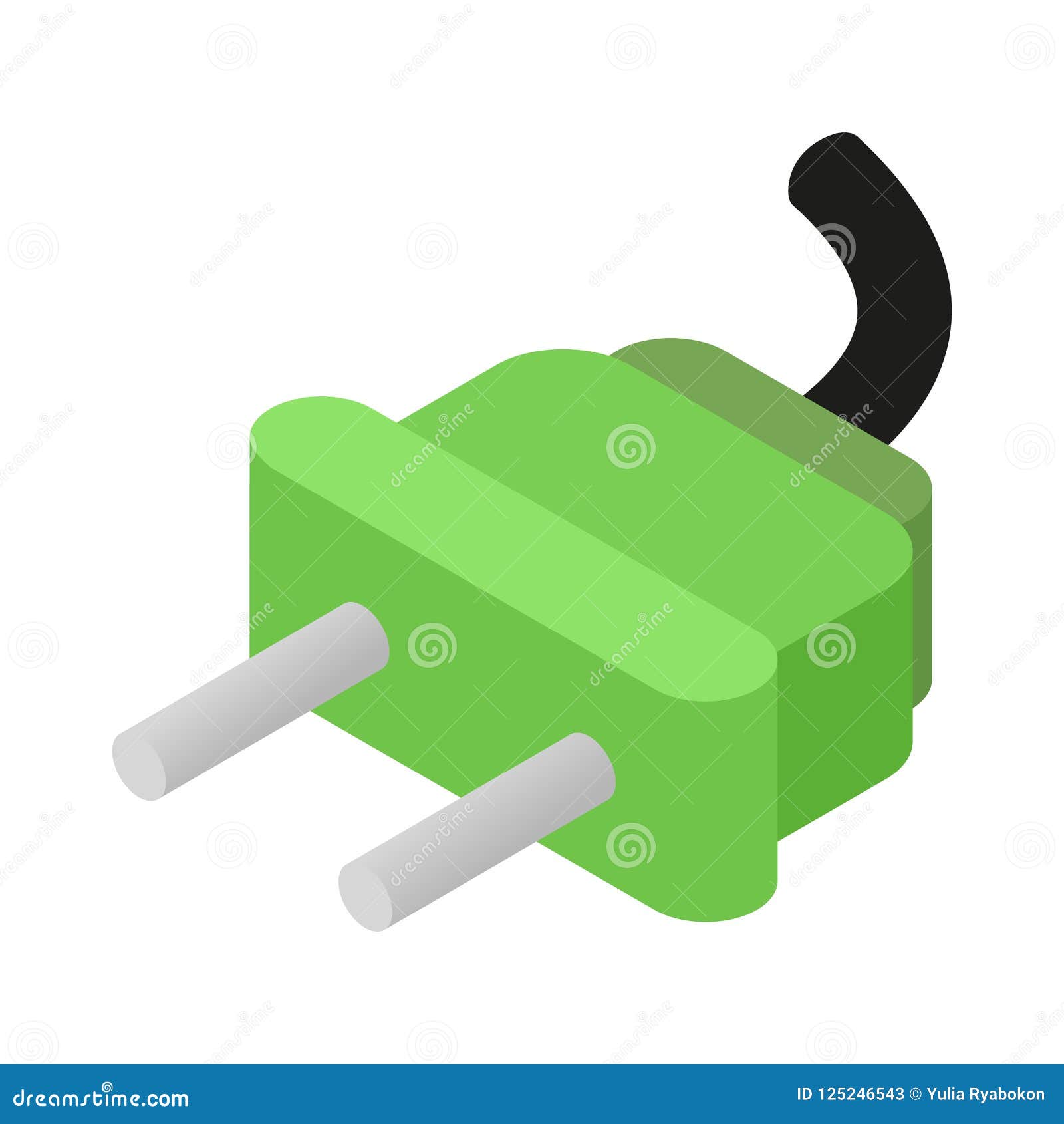 Electric Plug Isometric 3d Icon Stock Illustration - Illustration of ...