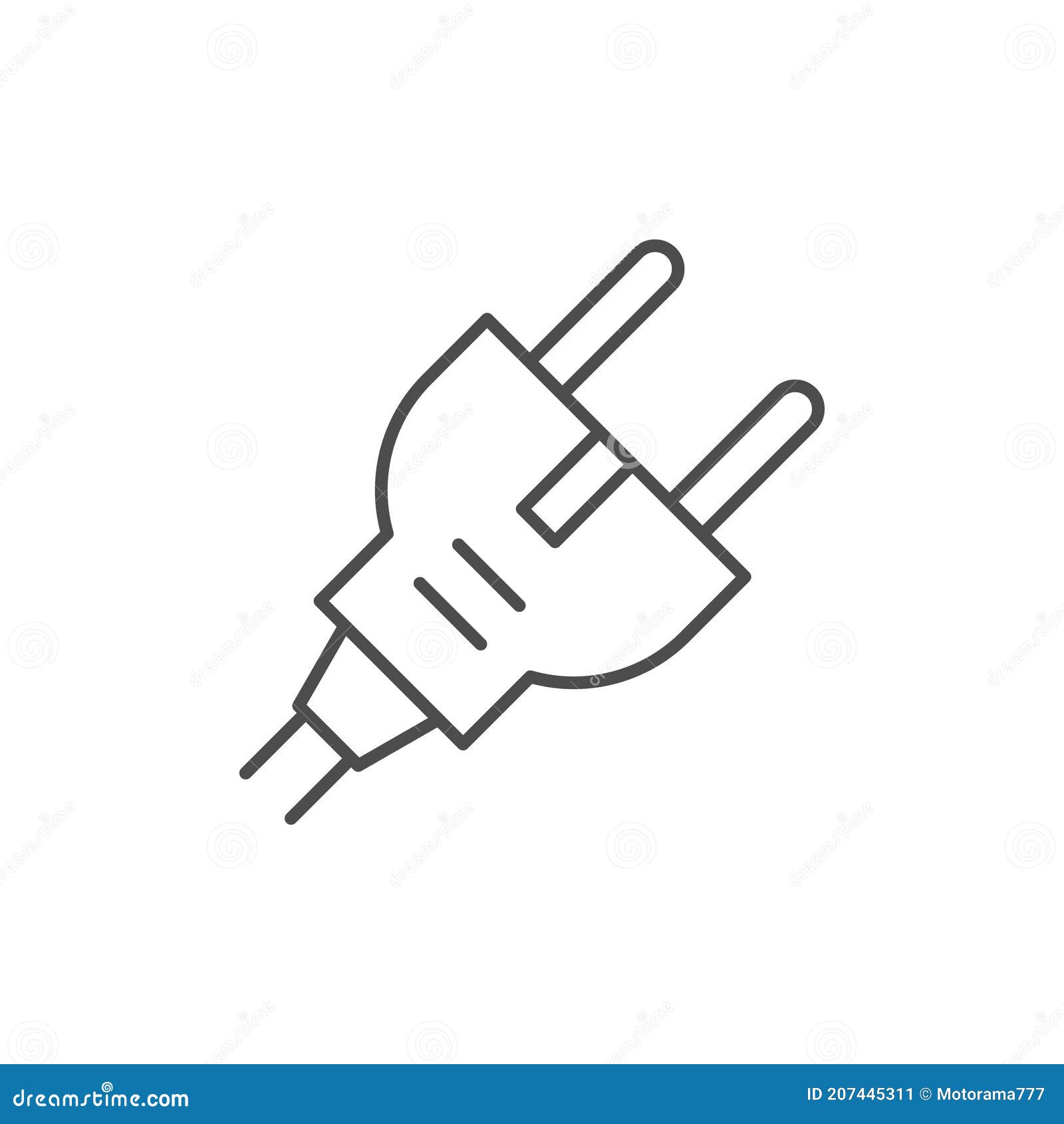 Electric Plug Line Outline Icon Stock Illustration - Illustration of ...