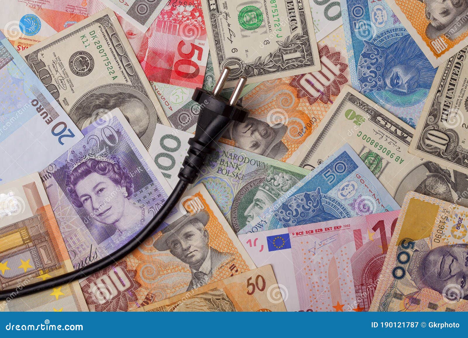 Electric Plug on Money Background Editorial Photography - Image of ...