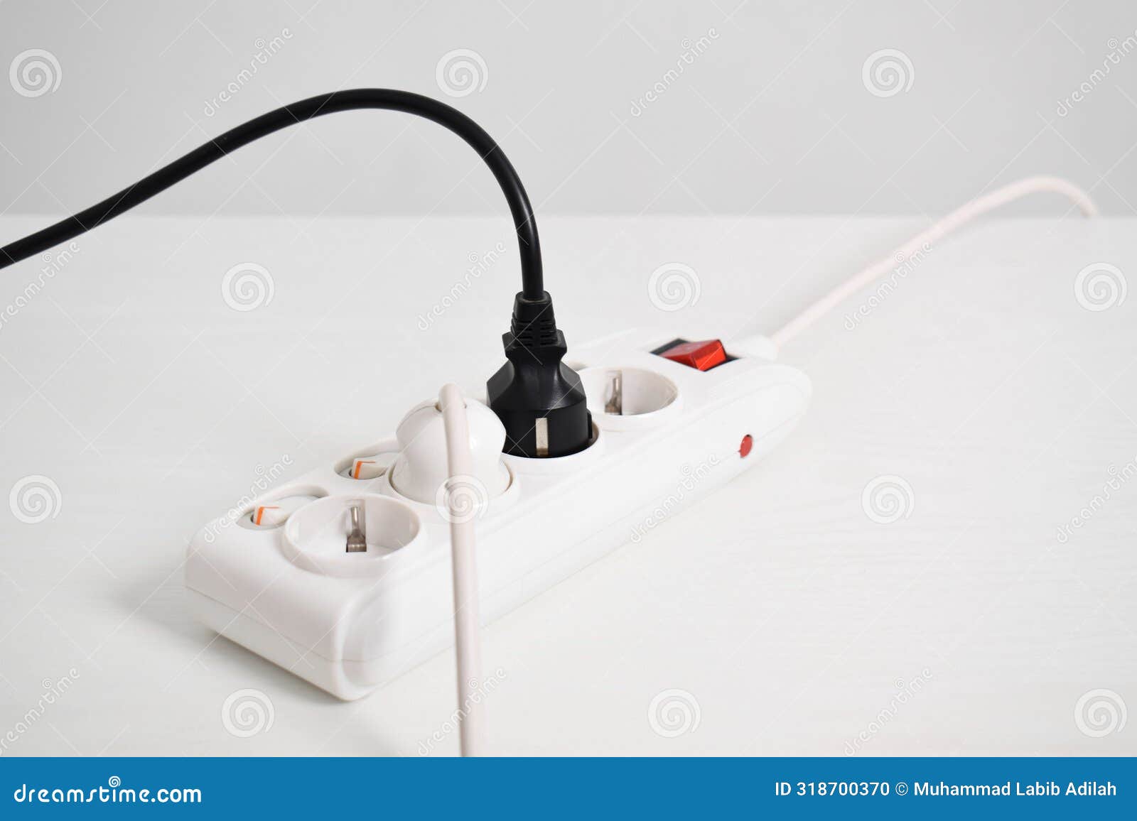 Electric Plug, Multiple Socket with Connected Plugs Stock Photo - Image ...