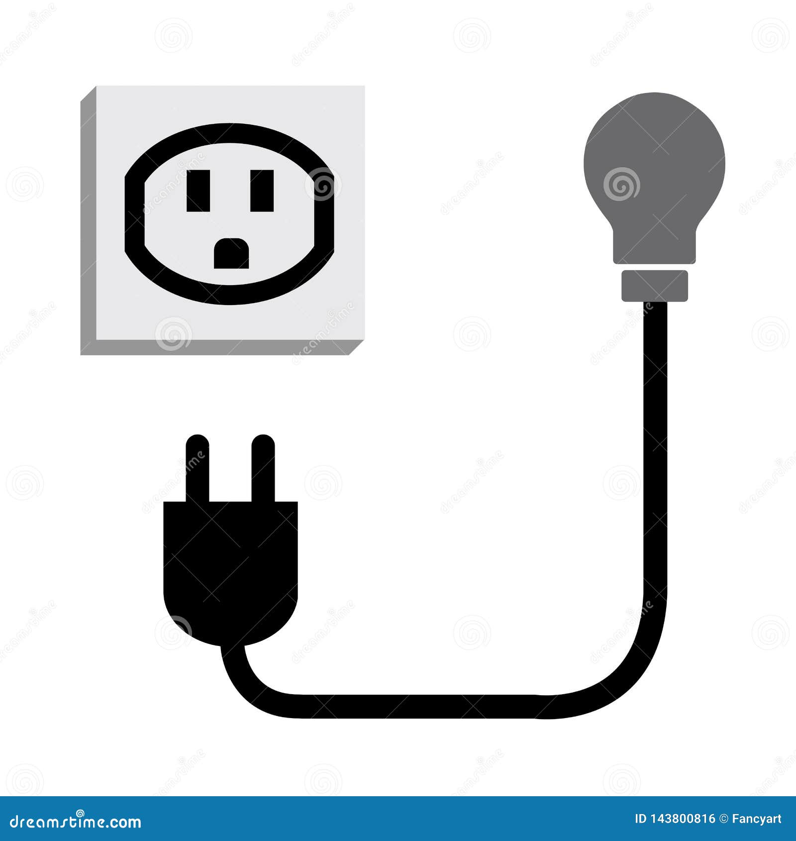 Electric Plug Outlet Making a Shocking Face Stock Vector - Illustration ...