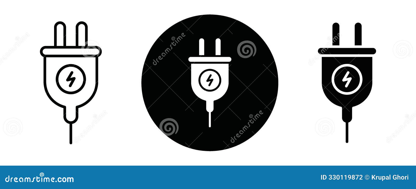Electric Plug Outline Icon Collection or Set. Electric Plug Thin Vector ...