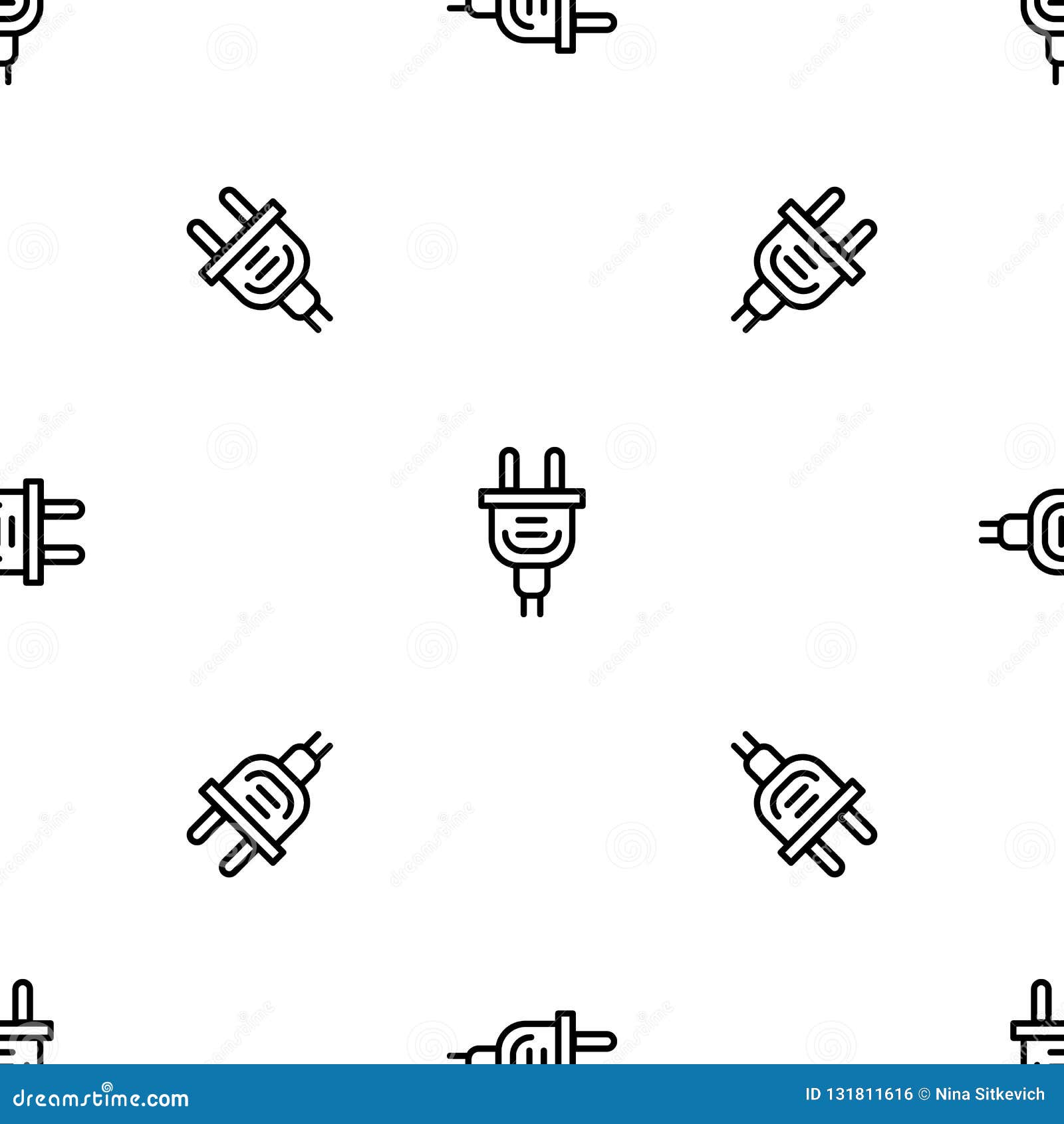 Electric Plug Pattern Seamless Vector Stock Vector - Illustration of ...