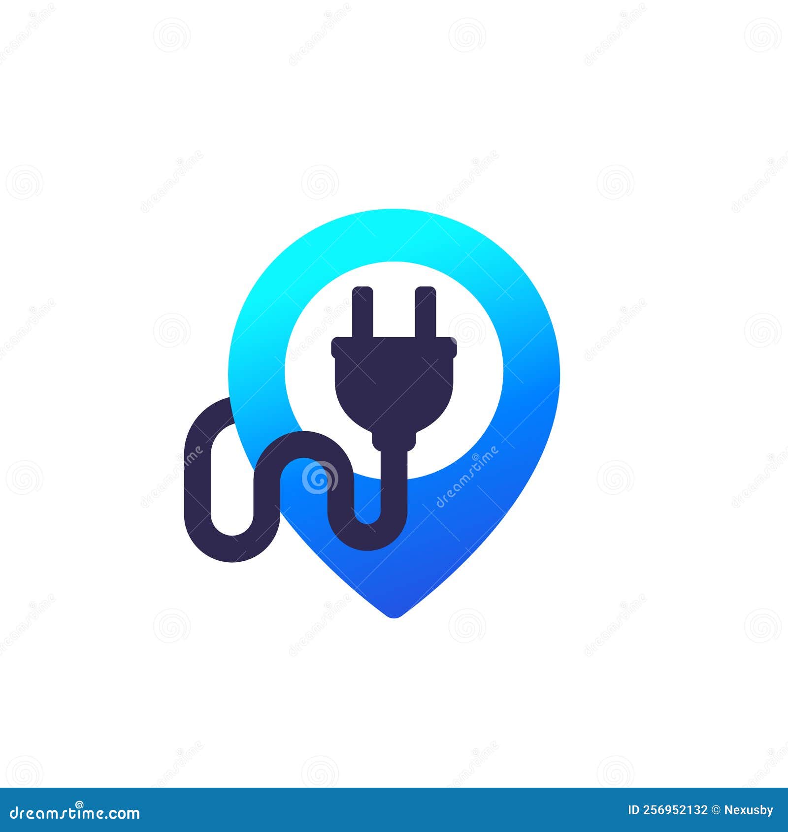 Electric Plug with Pin Marker Vector Logo Stock Vector - Illustration ...