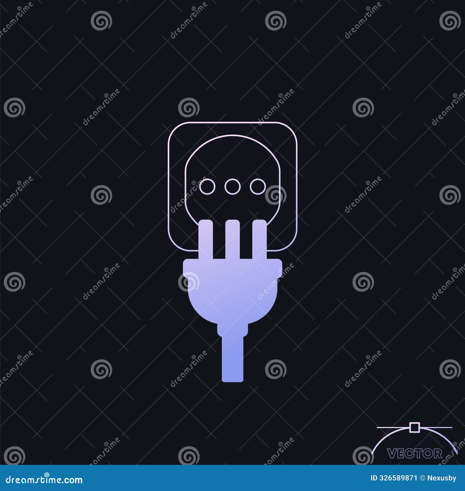 Electric Plug with 3 Pins and a Socket, Vector Stock Illustration ...