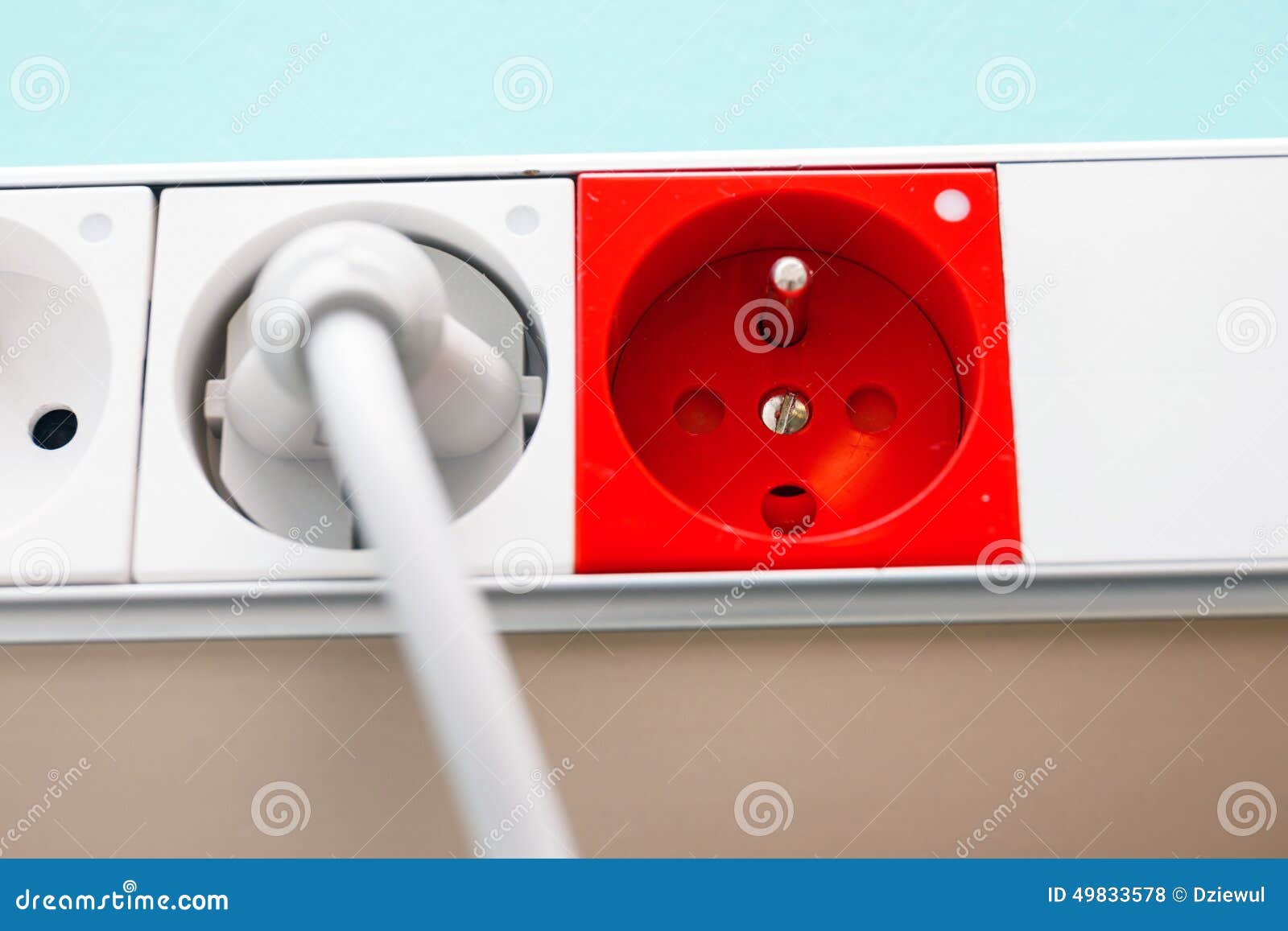 Electric plug in a socket stock photo. Image of disconnected - 49833578