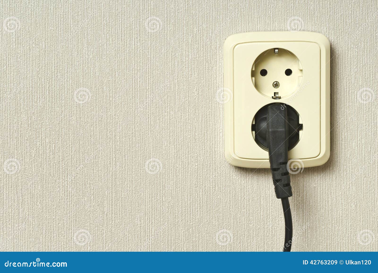 Electric plug in a socket stock image. Image of disconnected - 42763209
