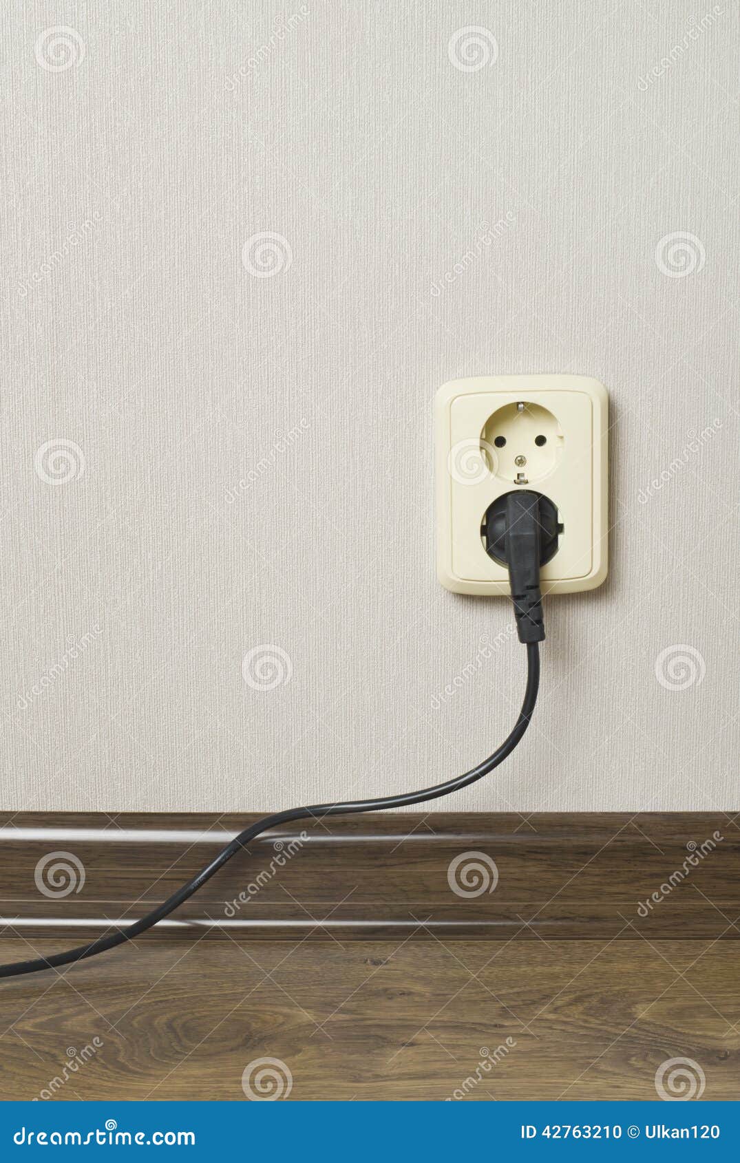 Electric plug in a socket stock photo. Image of equipment - 42763210