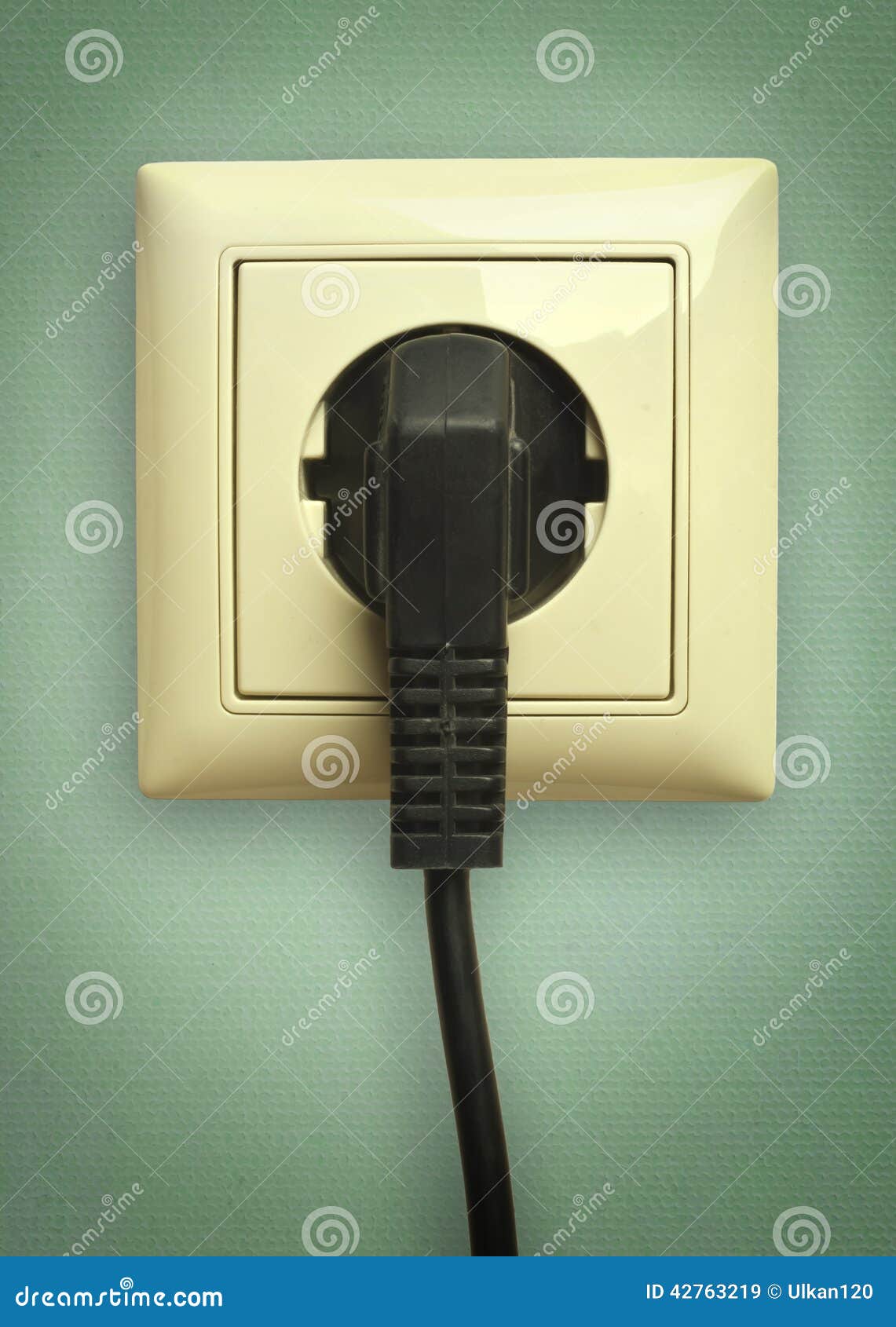 Electric plug in a socket stock image. Image of european - 42763219