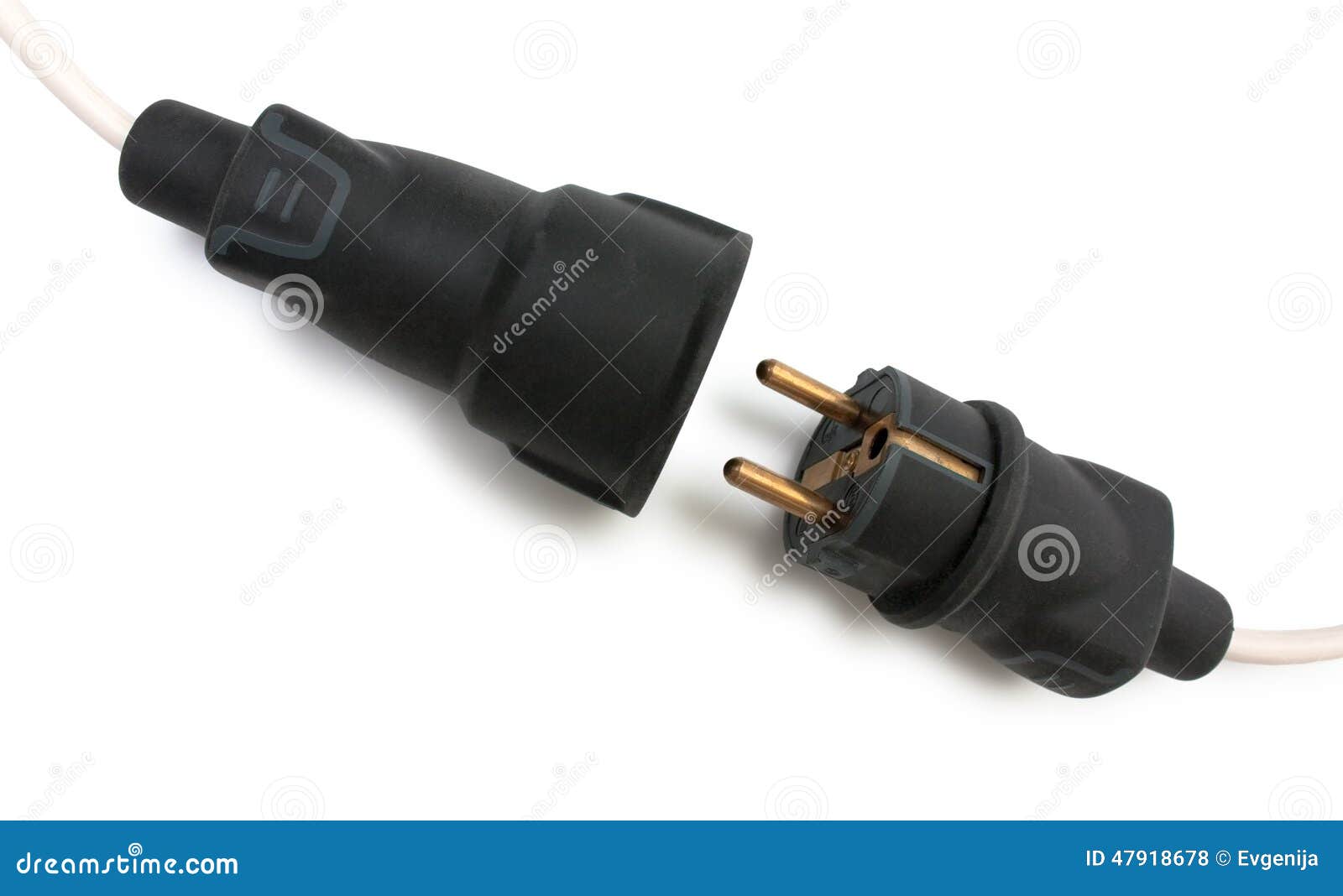 Electric Plug and Socket Isolated Stock Photo - Image of white, cable ...