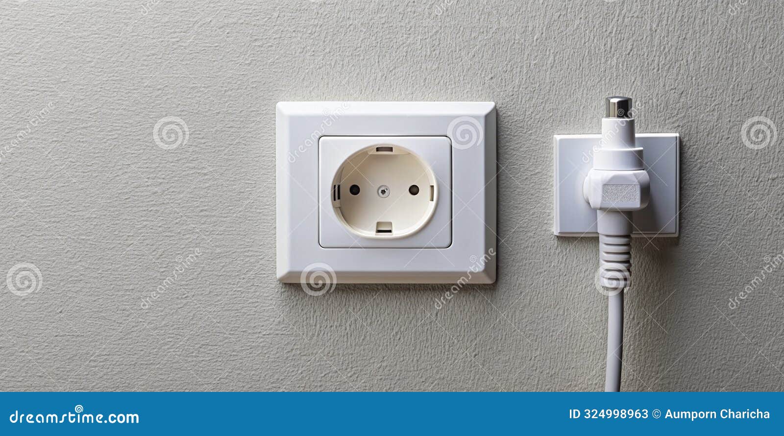 Electric Plug and Socket Mounted on the Wall Generative AI Stock Image ...