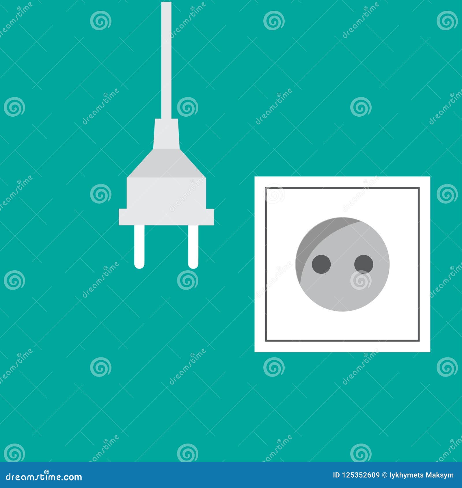 Electric Plug and Socket. Vector Illustration in Flat Style Stock ...