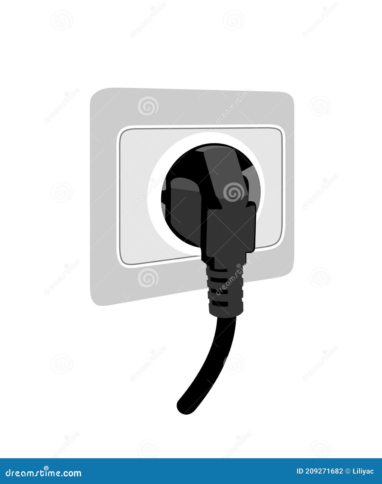 Electric Plug and Socket on a Wall. Vector Illustration Stock Vector ...