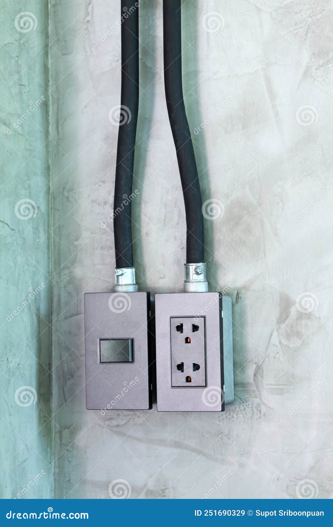 Electric Plug and Switch Loft Stock Image - Image of save, equipment ...
