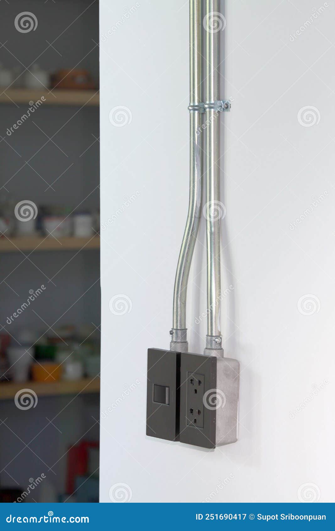 Electric Plug and Switch Loft Stock Image - Image of save, connection ...