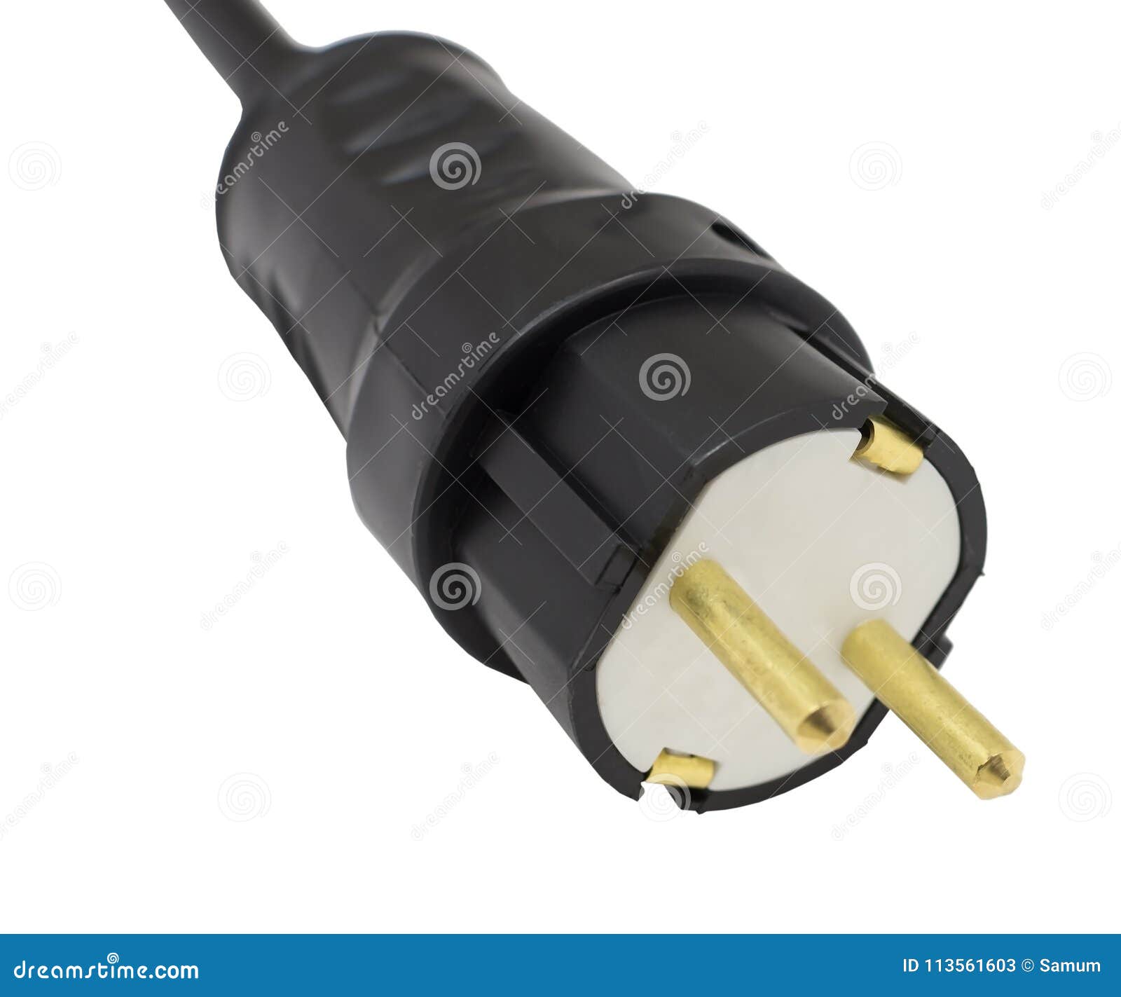 Electric plug on white stock image. Image of connection - 113561603