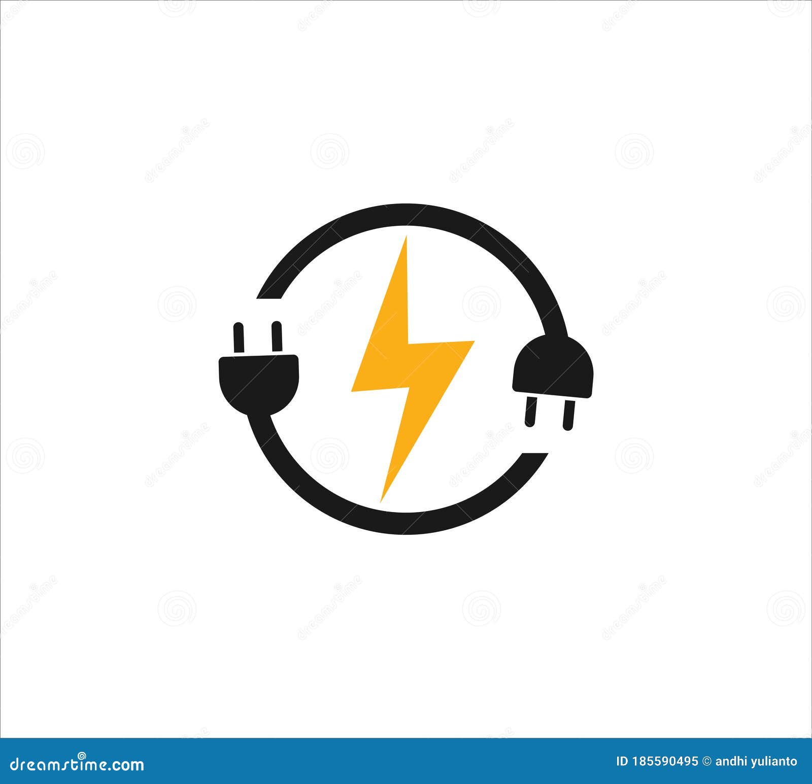 Electric Plugin in Circle Loop with Electric Symbol Vector Icon Logo ... Electric Plugin in Circle Loop with Electric Symbol Vector Icon Logo ...