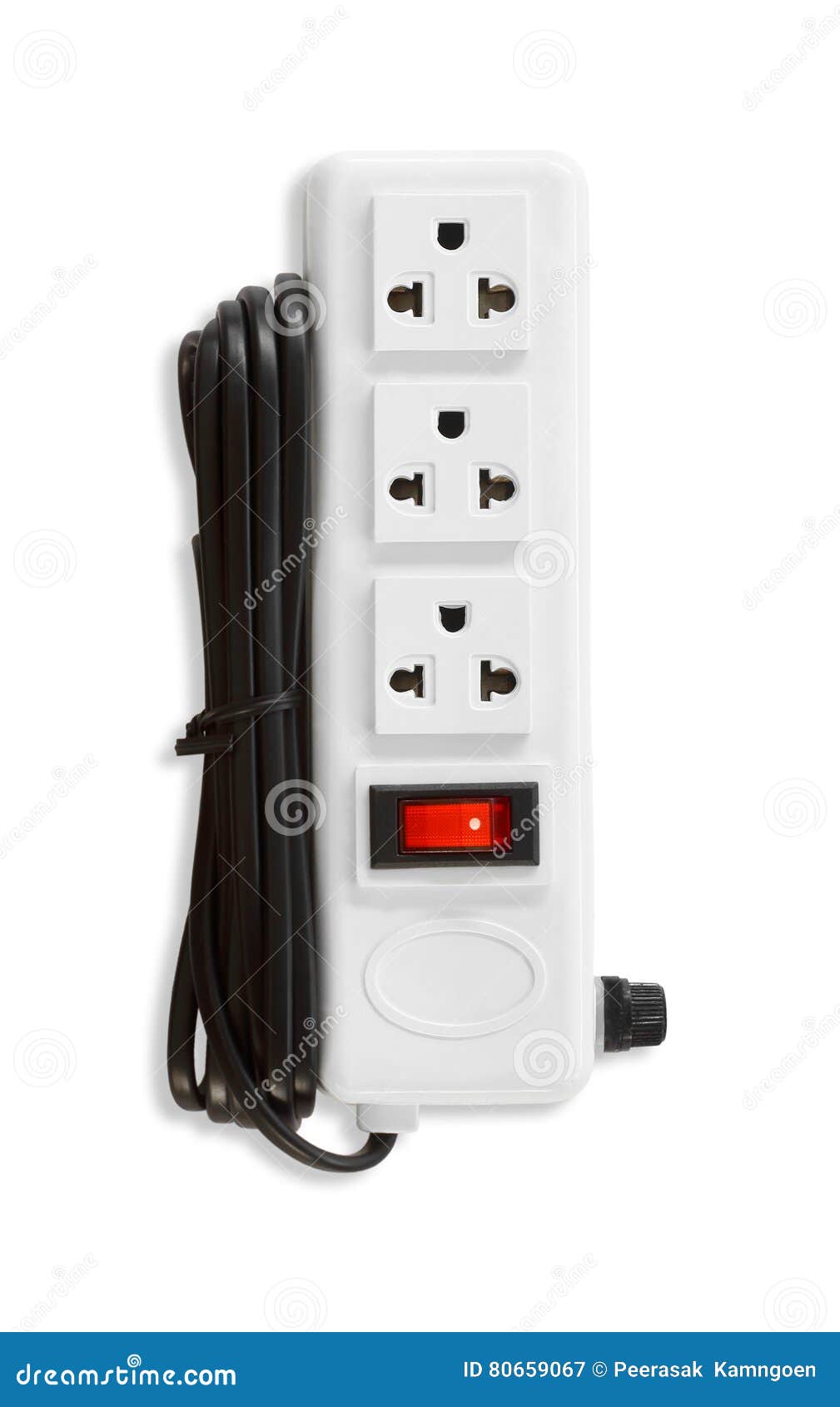 Electric Plugs and a Socket Isolated on White Background Stock Image ...