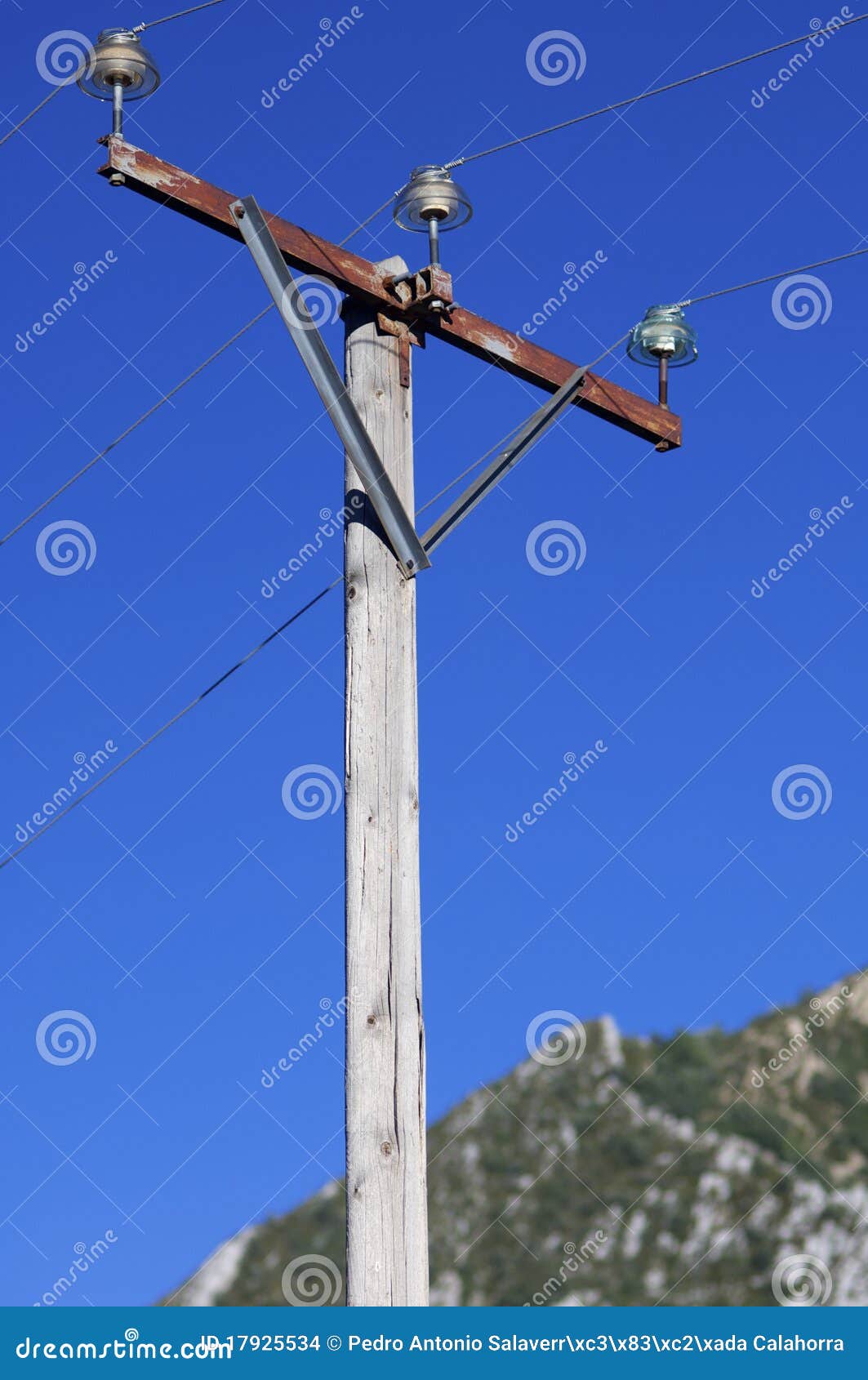 Electric pole stock photo. Image of cabling, daytime - 17925534