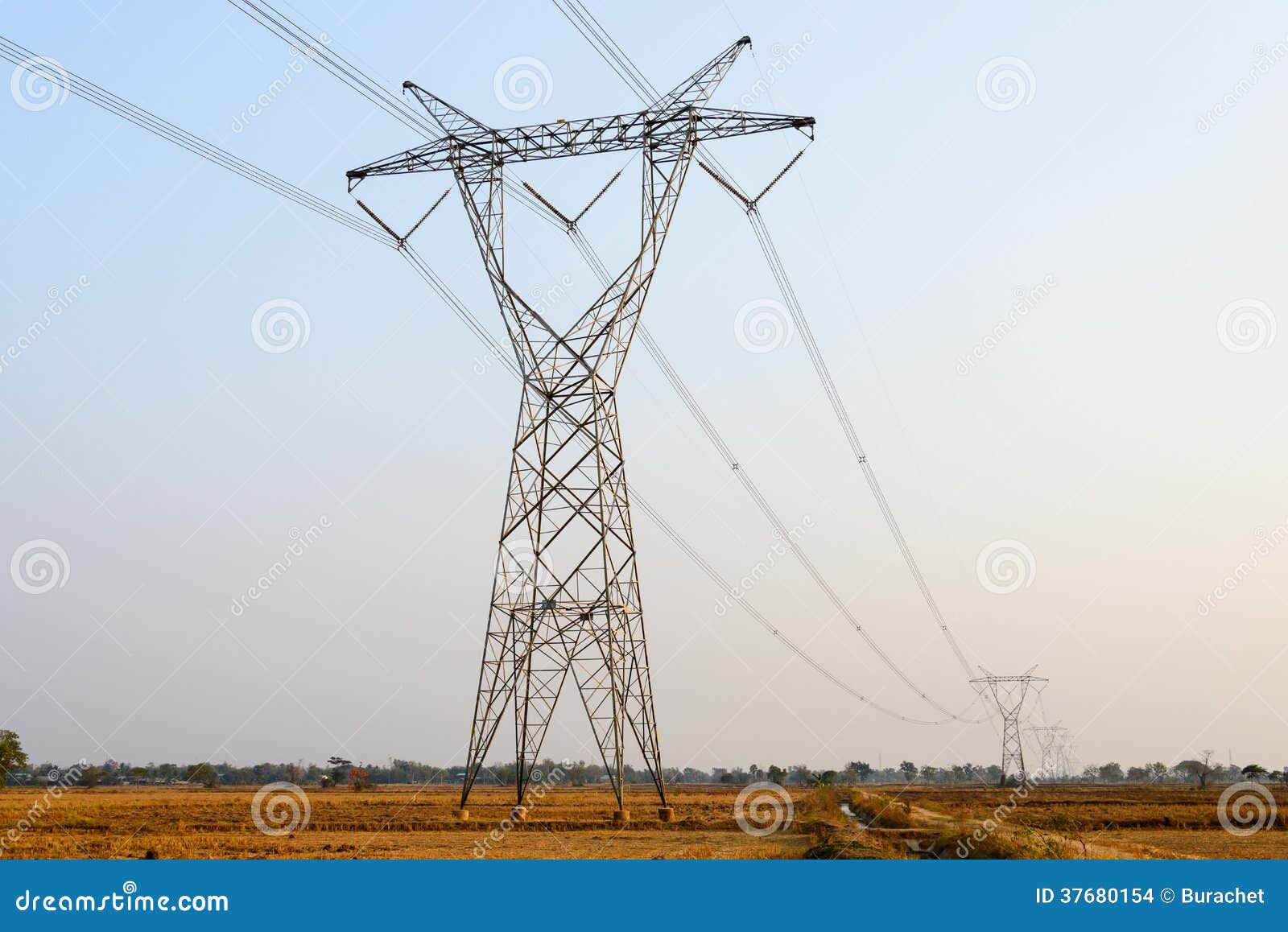 Electric Pole stock photo. Image of industry, post, distribution - 37680154