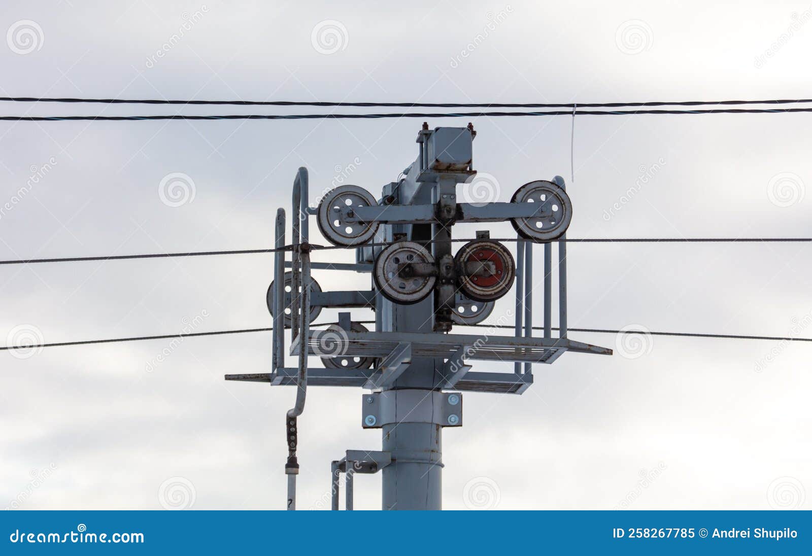 Electric Pole on the Background of the Sunset. Technology Stock Image ...