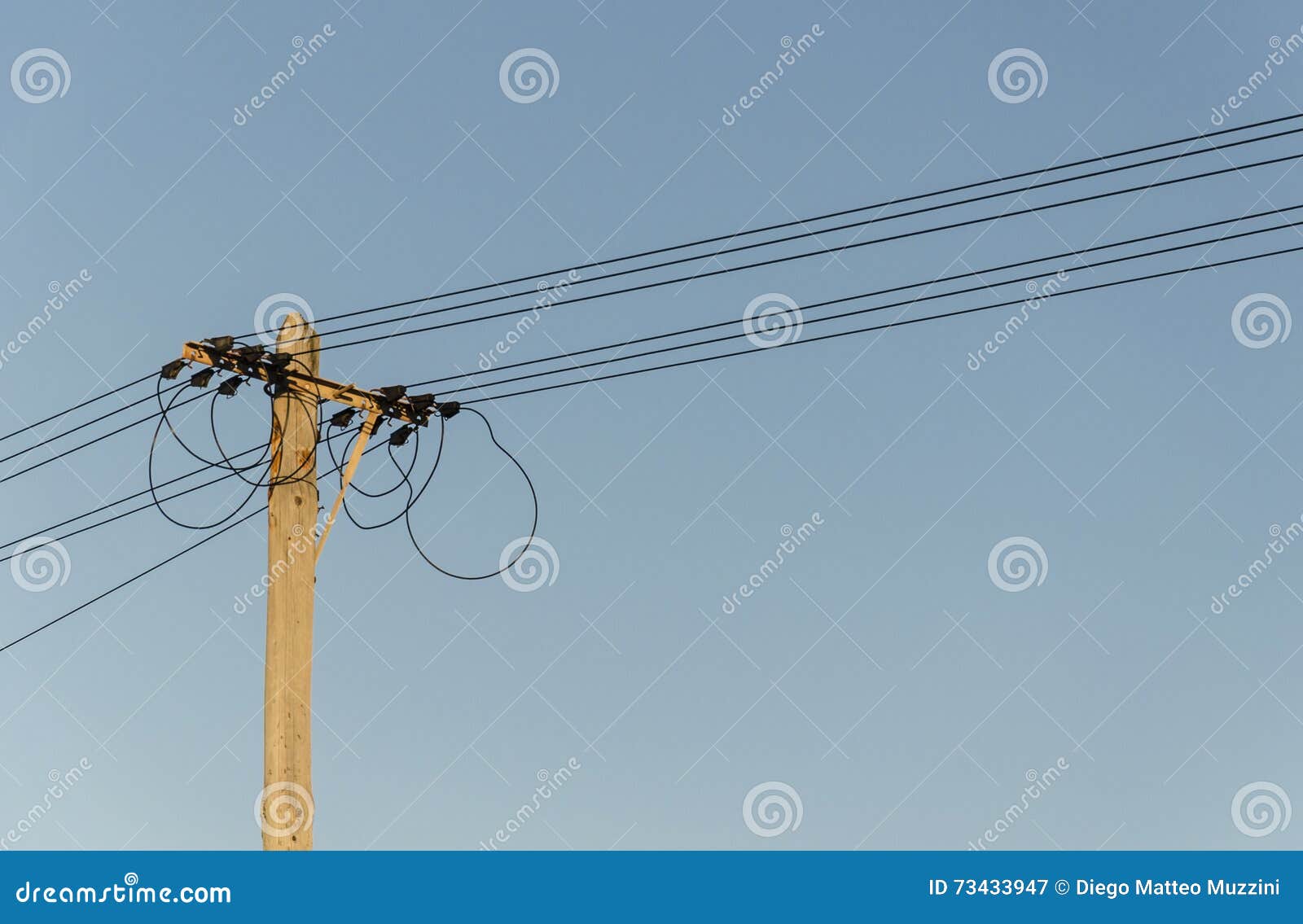 Electric Pole with Cable and Loops Stock Image - Image of cable, wire ...